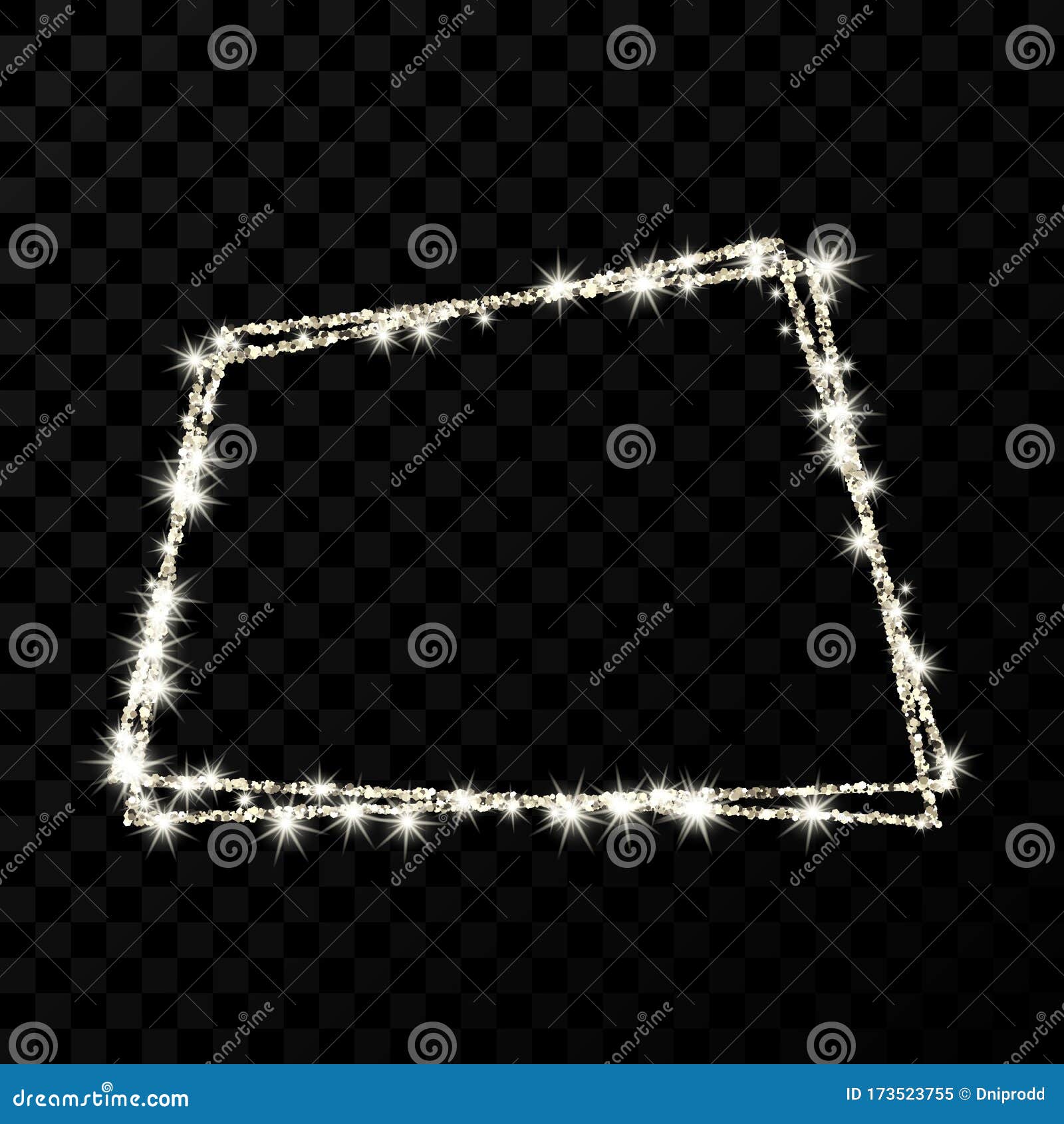 Silver Shiny Double Trapezoid Frame with Light Effects Stock Vector ...