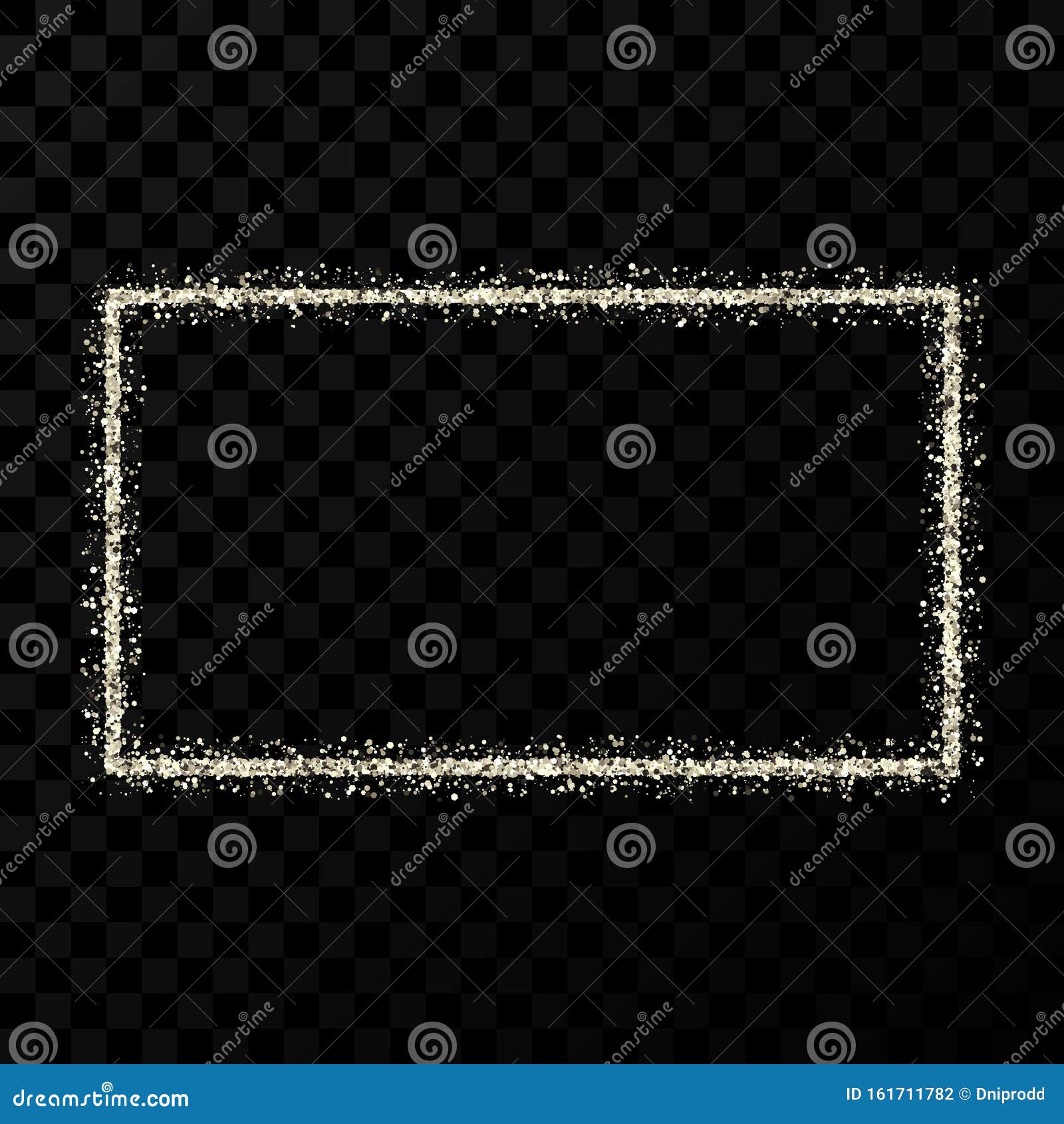Silver Glitter Frame with Shiny Sparkles Stock Vector - Illustration of ...