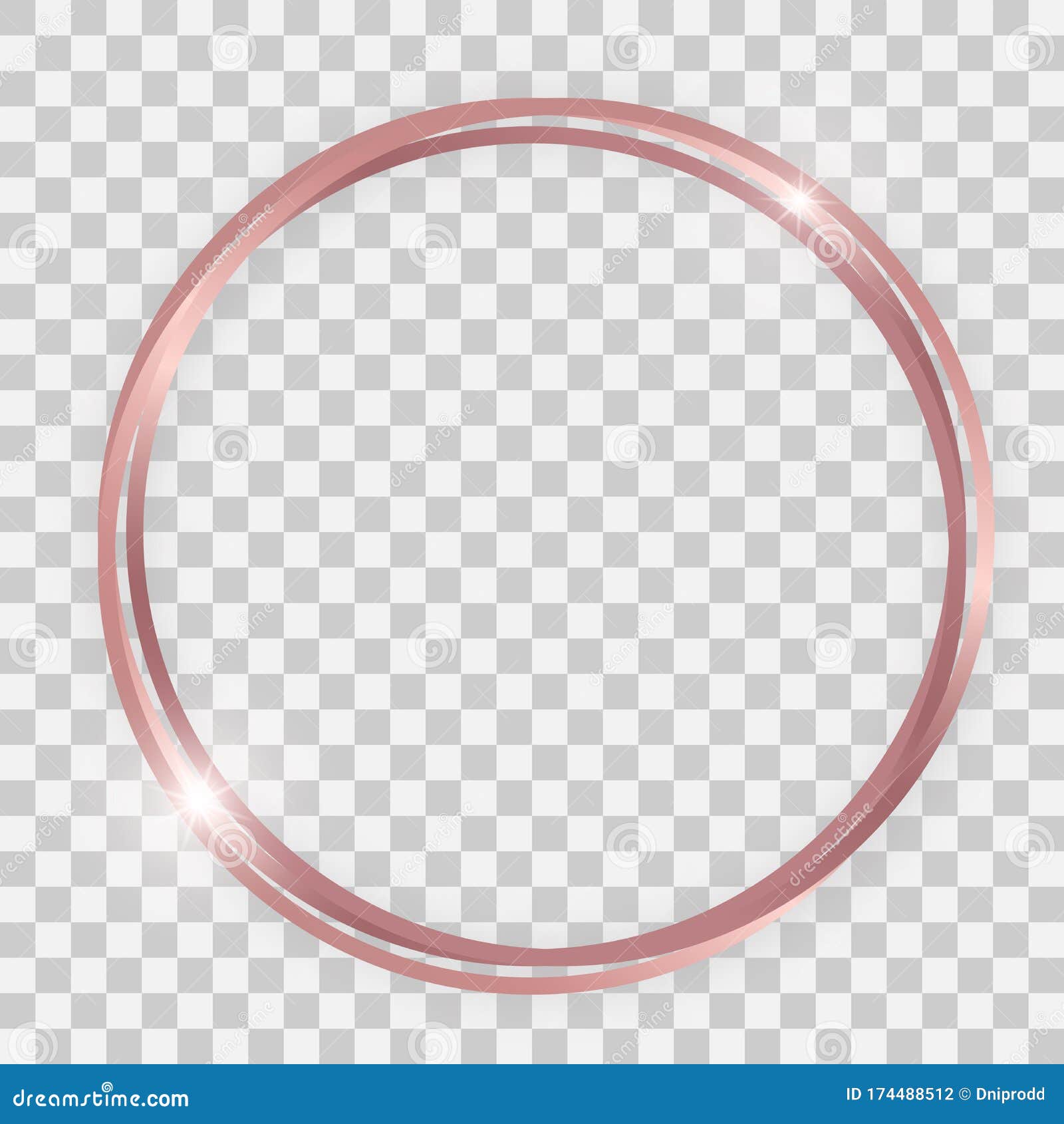 Triple Rose Gold Shiny Circle Frame Stock Vector - Illustration of ...
