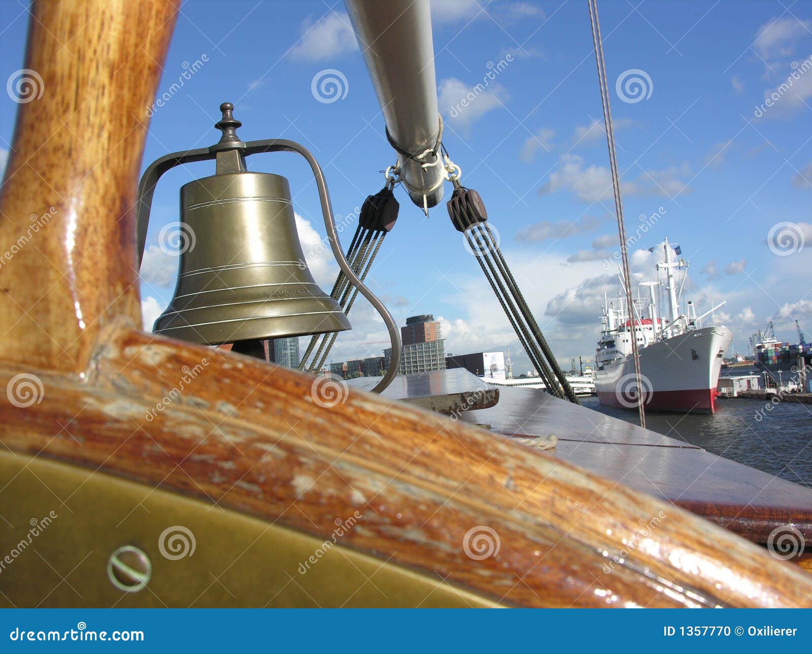 Shipâ€™s bell stock photo. Image of shipyard, wooden, time - 1357770