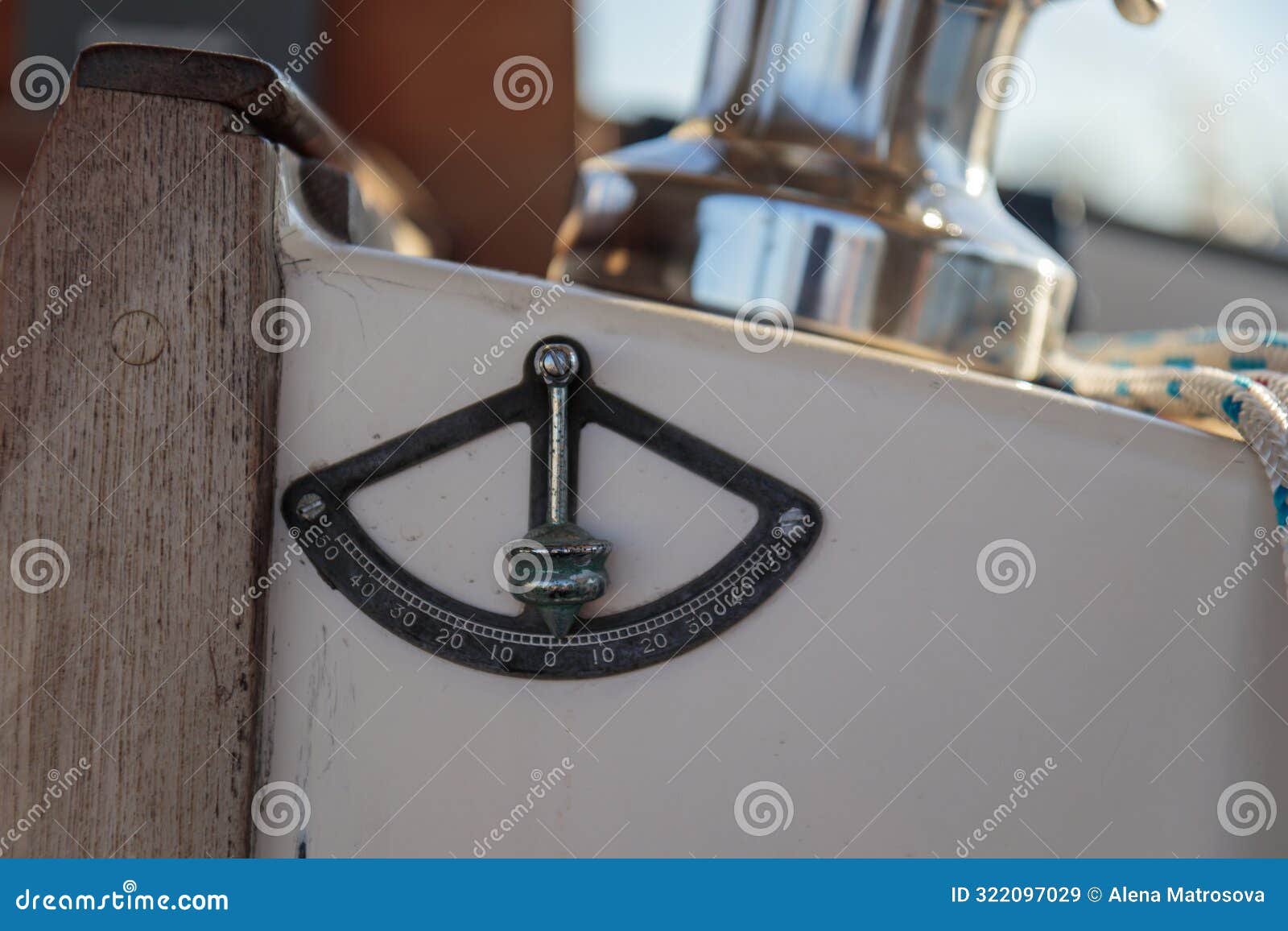 Ship Analog Inclinometer Installed Inside the Ship. Inclinometer, a ...