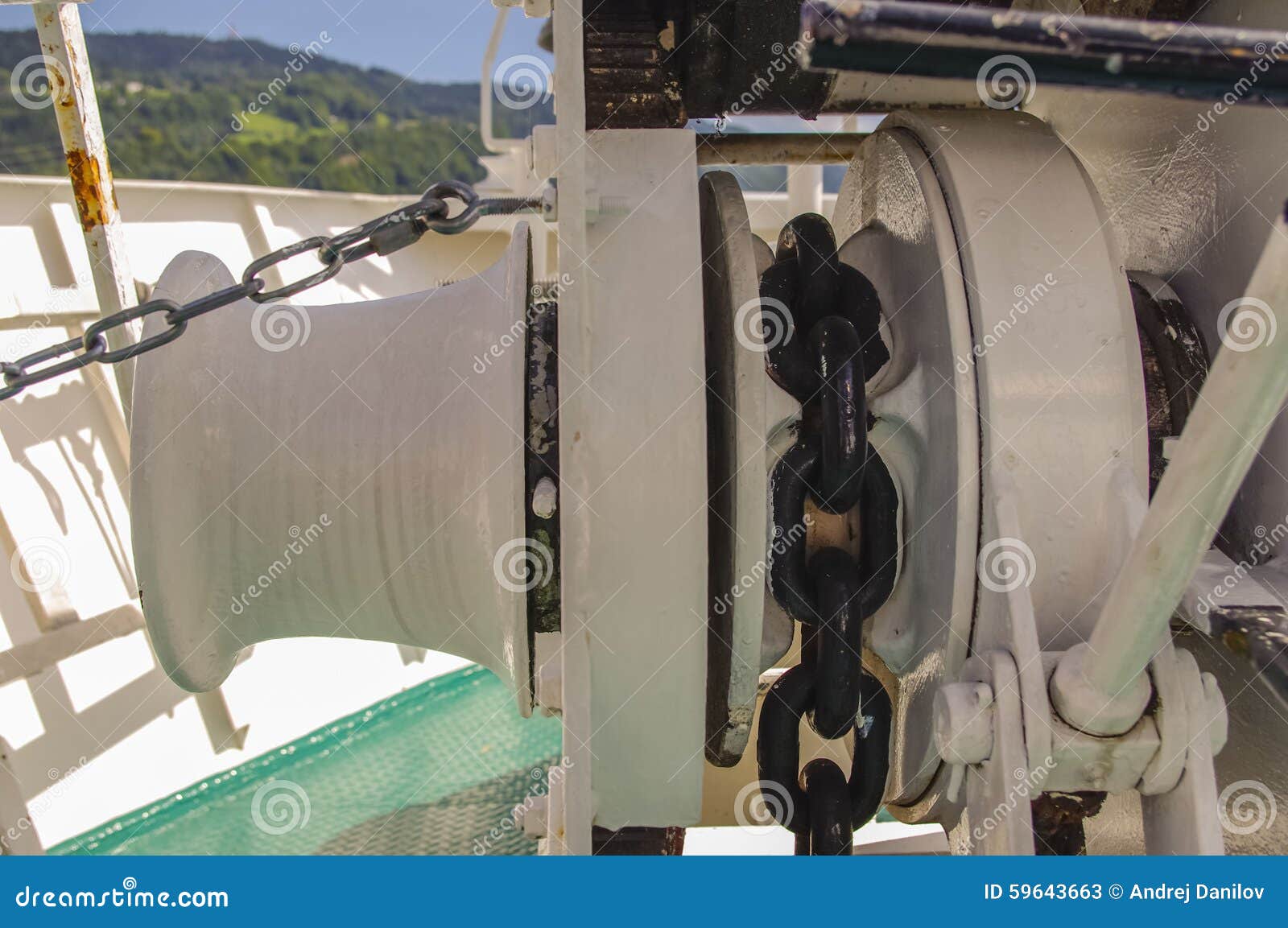 Ship Anchor Chain on the Boat Stock Image - Image of anchor, iron: 59643663