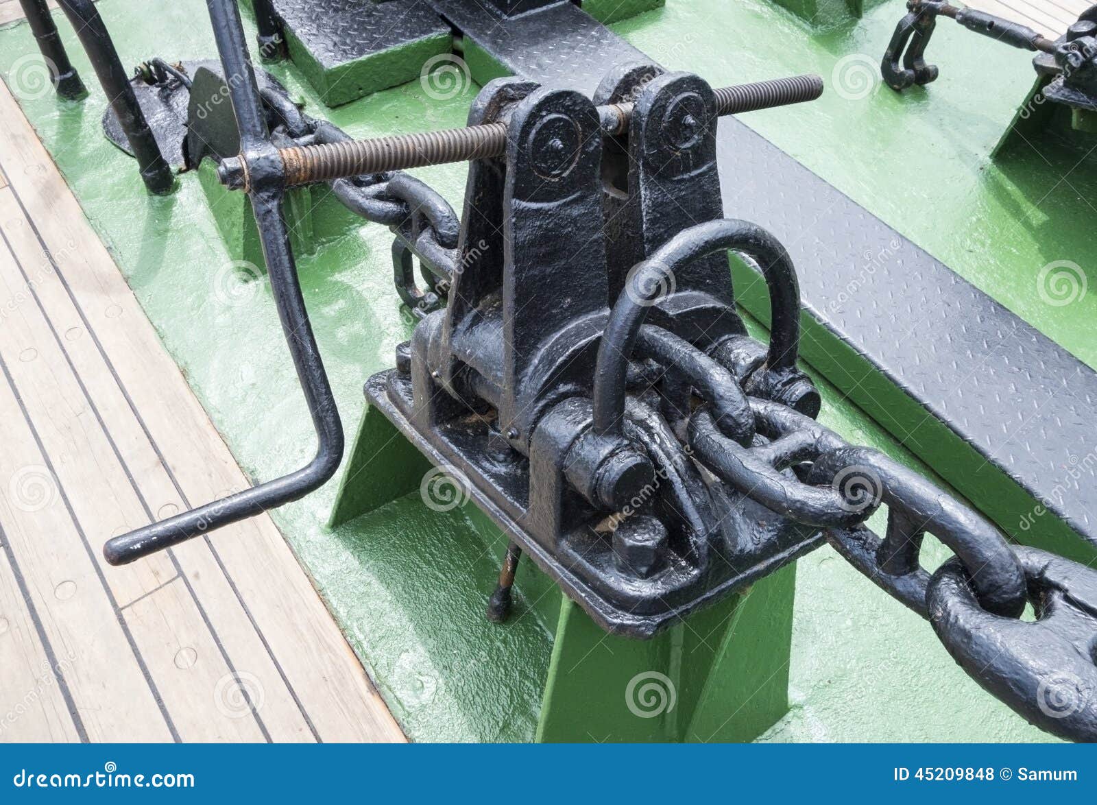 Ship Anchor Chain on the Boat Stock Photo - Image of sailboat, nautical ...