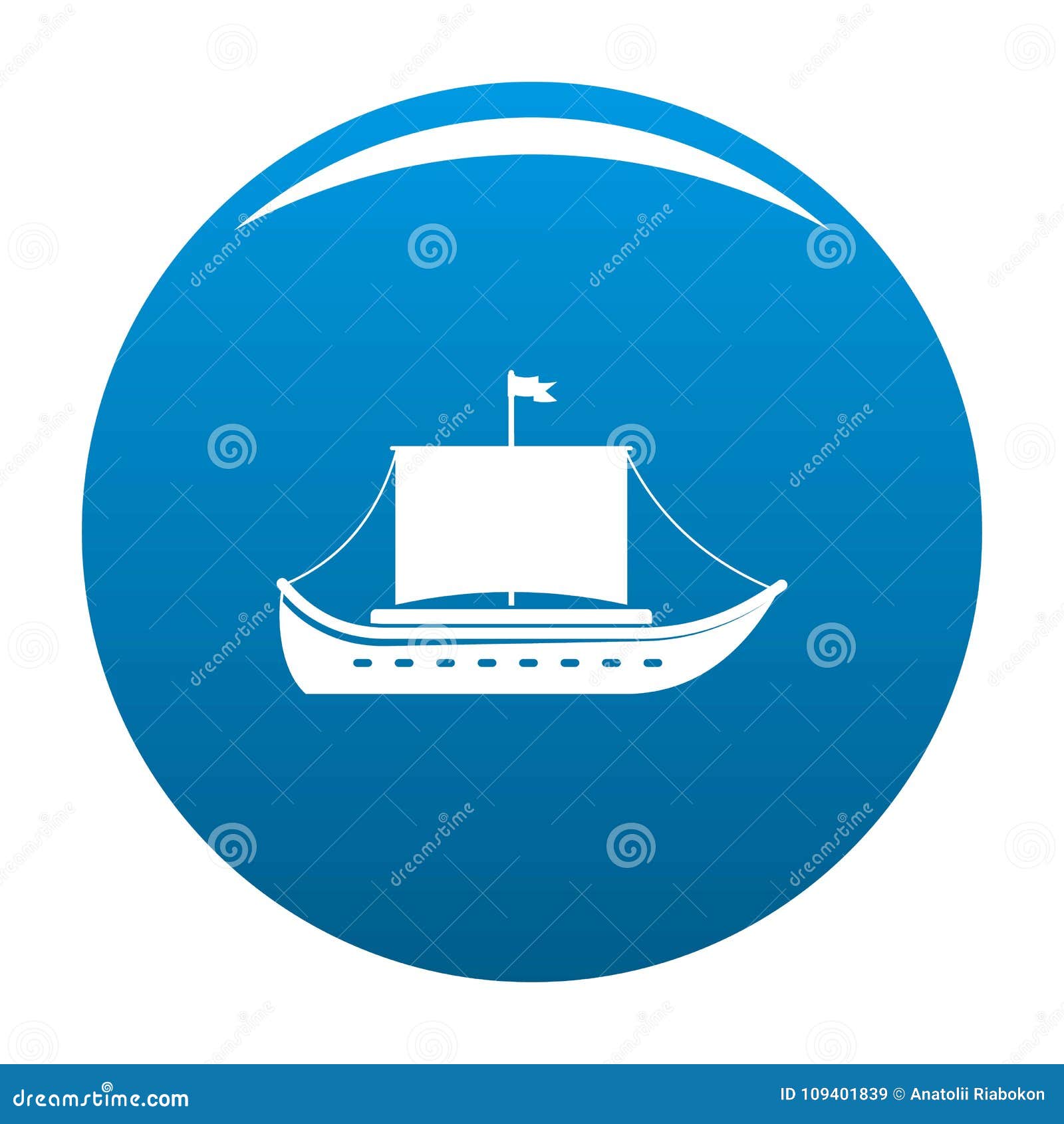 Ship Ancient Icon Blue Vector Stock Vector - Illustration of design ...