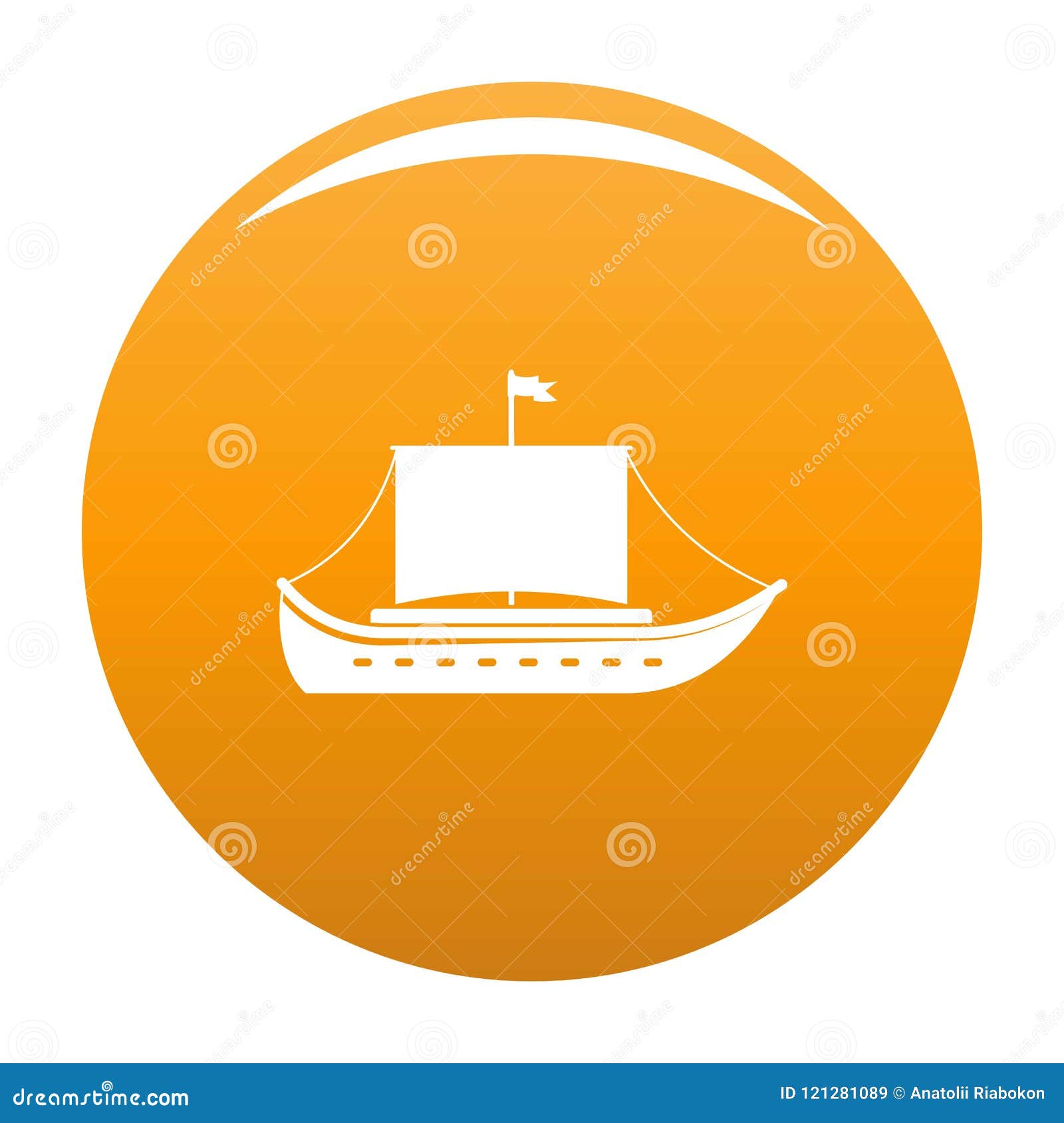 Ship Ancient Icon Vector Orange Stock Vector - Illustration of sign ...