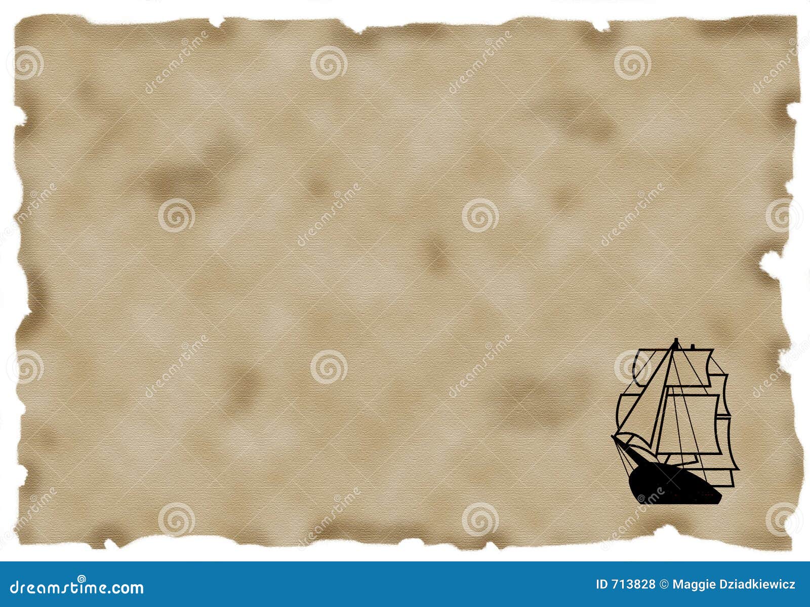 Ship on Antique Paper stock illustration. Illustration of brush - 713828