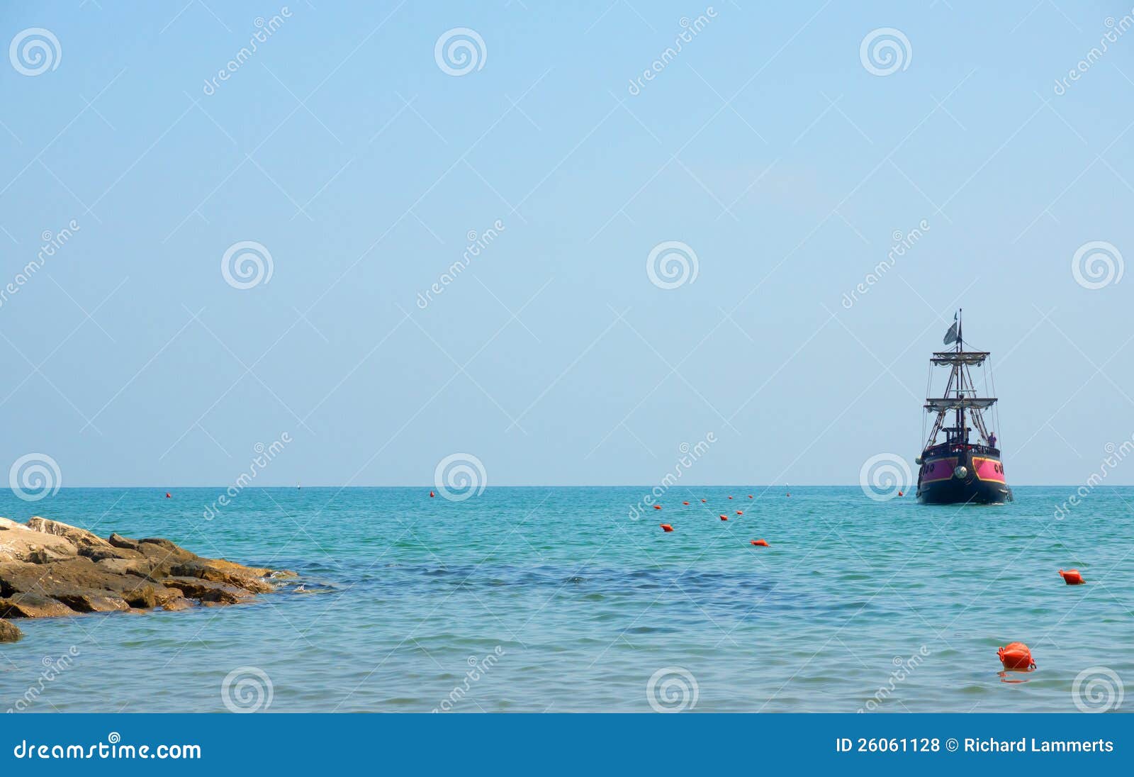 Ship approaching the shore stock photo. Image of cargo - 26061128
