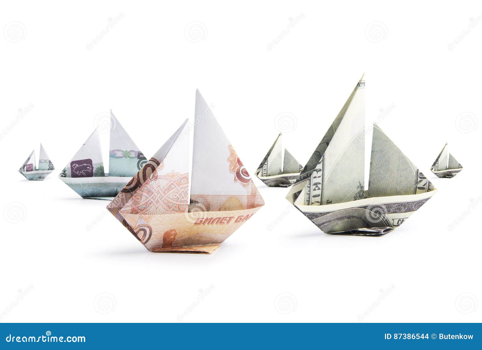 Ship from banknotes stock photo. Image of dollar, investment - 87386544