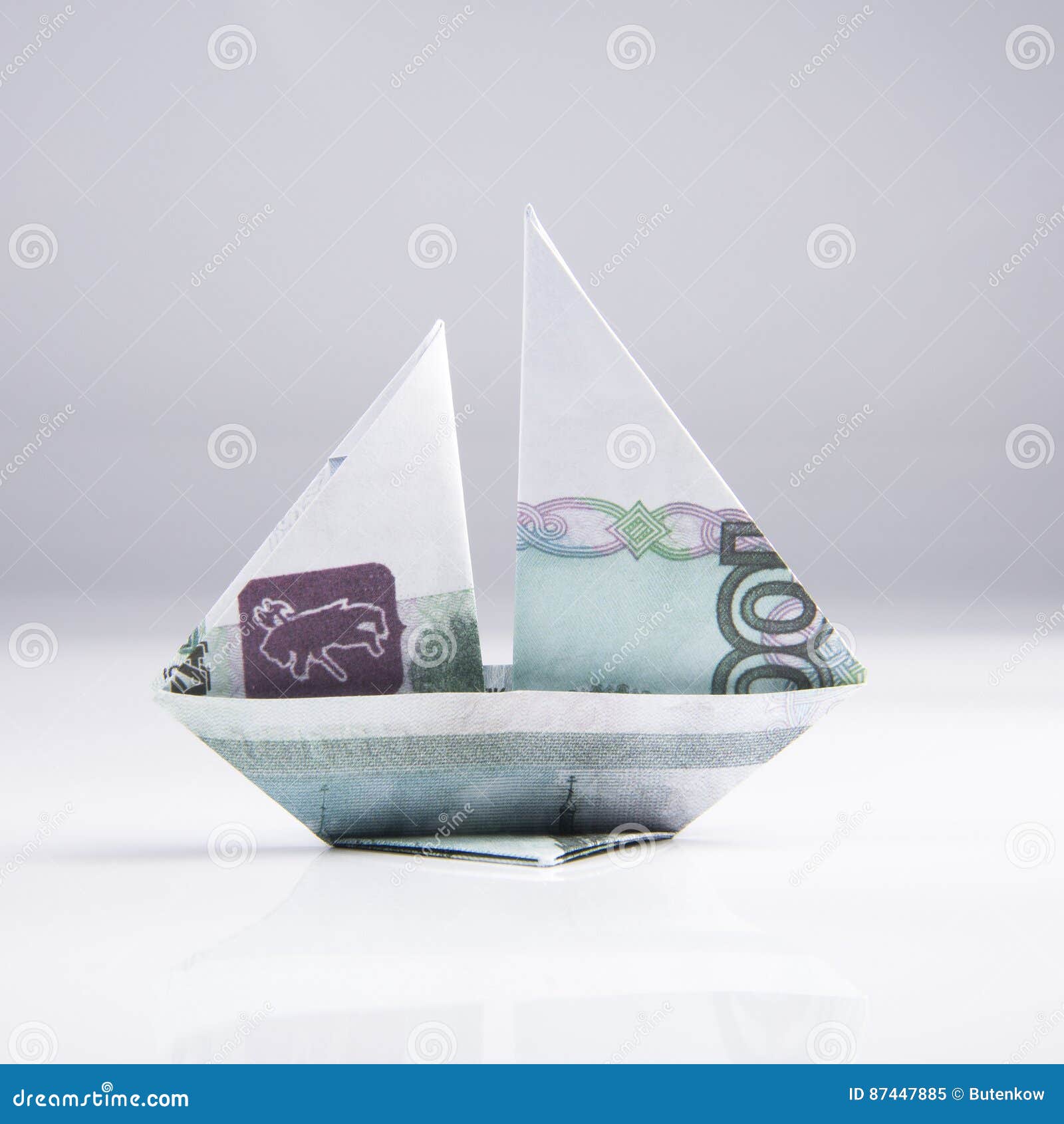 Ship from banknotes stock image. Image of currency, making - 87447885