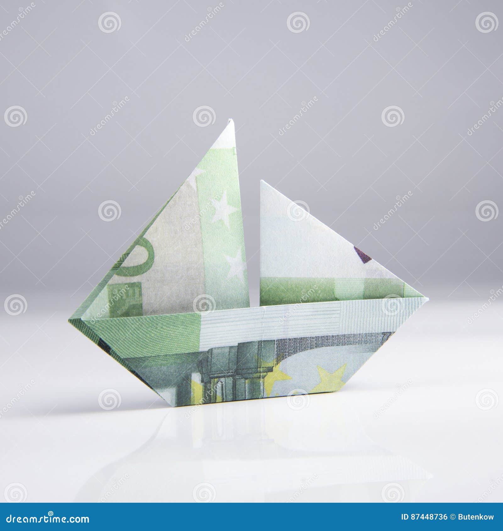 Ship from banknotes stock photo. Image of concepts, folded - 87448736