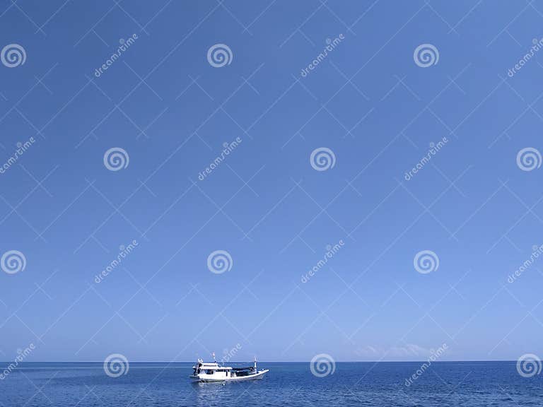 Ship on the Beach and Under the Skylines in Lembata Regency Stock Image ...