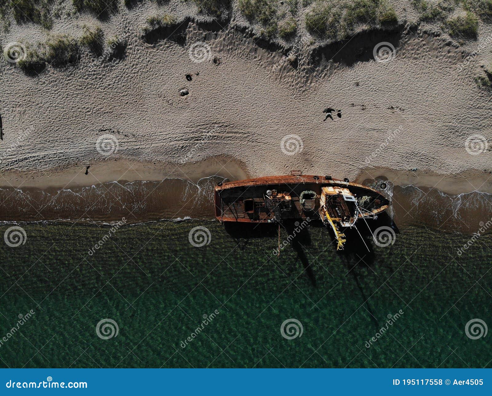 Ship Beached during a Storm Stock Photo - Image of current, shore ...