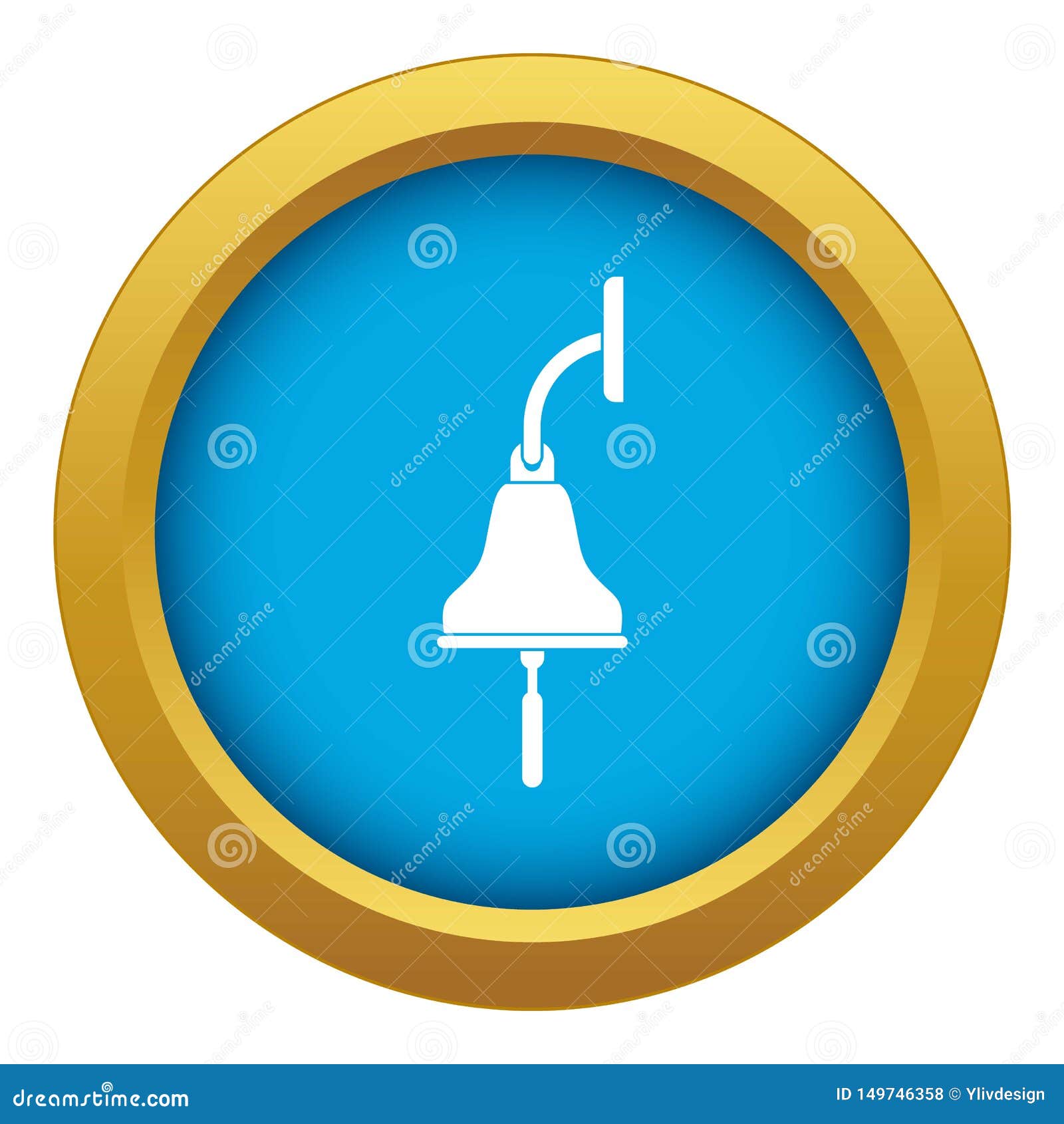 Ship Bell Icon Blue Vector Isolated Stock Vector - Illustration of blue ...
