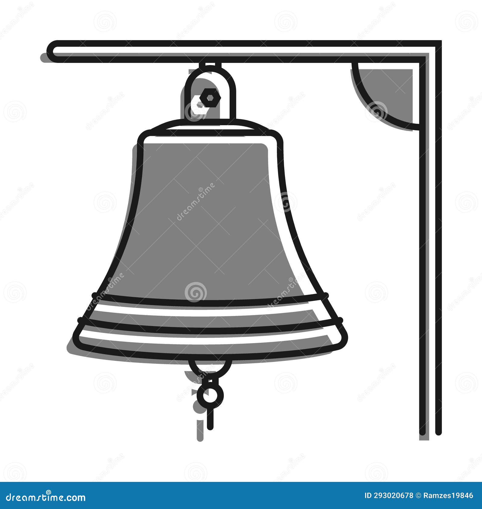 Ship Bell on Mount. Ringing Bell on Boat Stock Vector - Illustration of ...