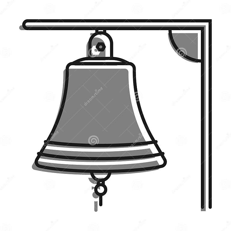 Ship Bell on Mount. Ringing Bell on Boat Stock Vector - Illustration of ...