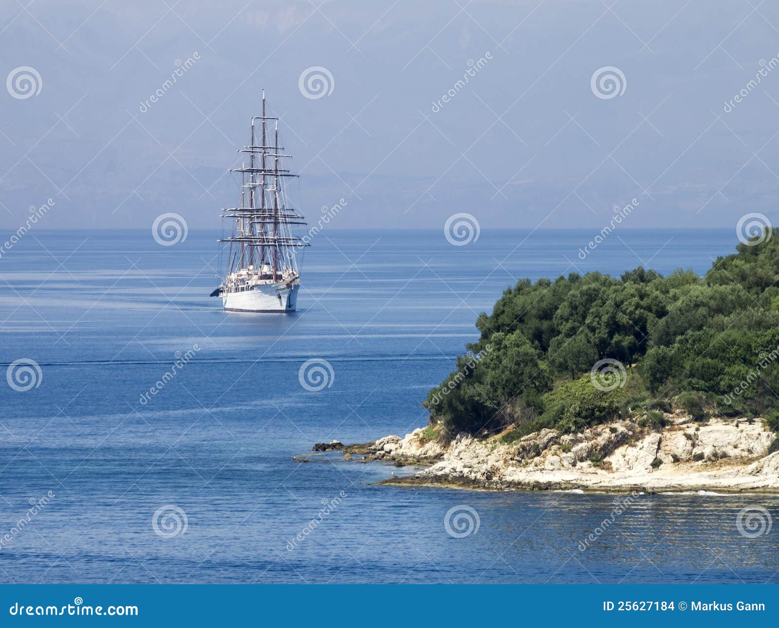 Ship in the blue sea stock photo. Image of landscape - 25627184