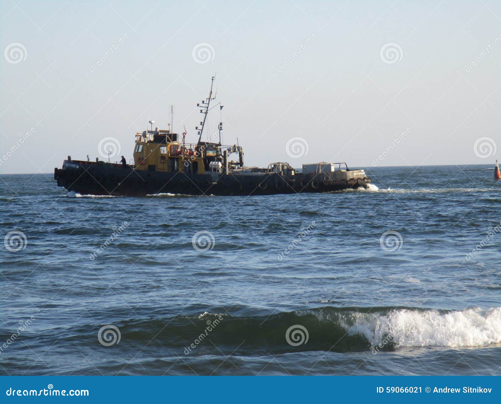 Ship in the blue sea stock image. Image of specific, view - 59066021