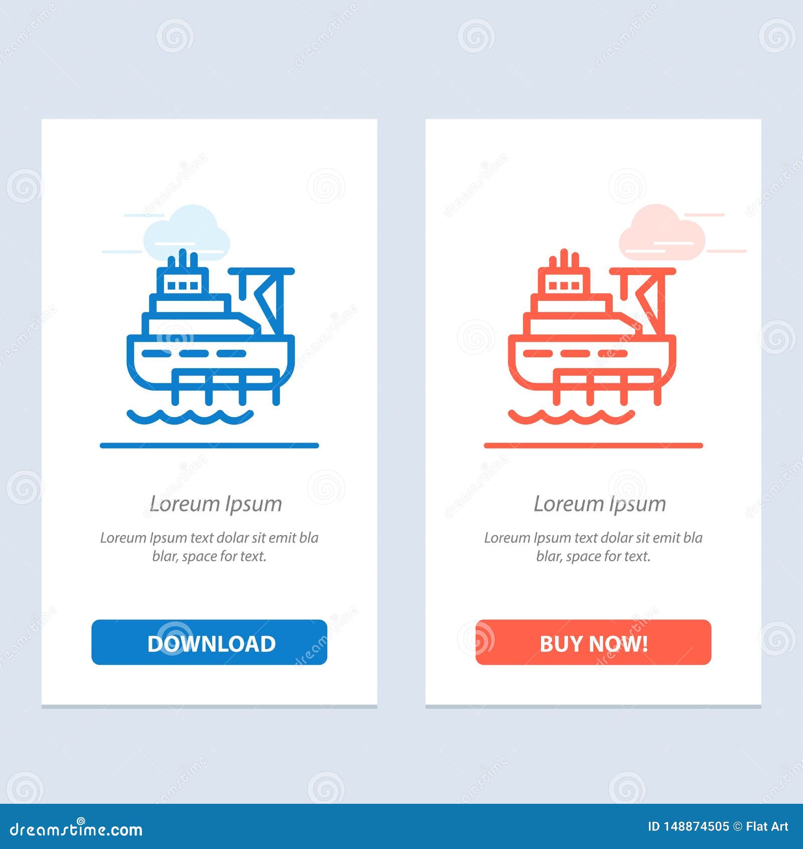 Ship, Boat, Cargo, Construction Blue and Red Download and Buy Now Web ...