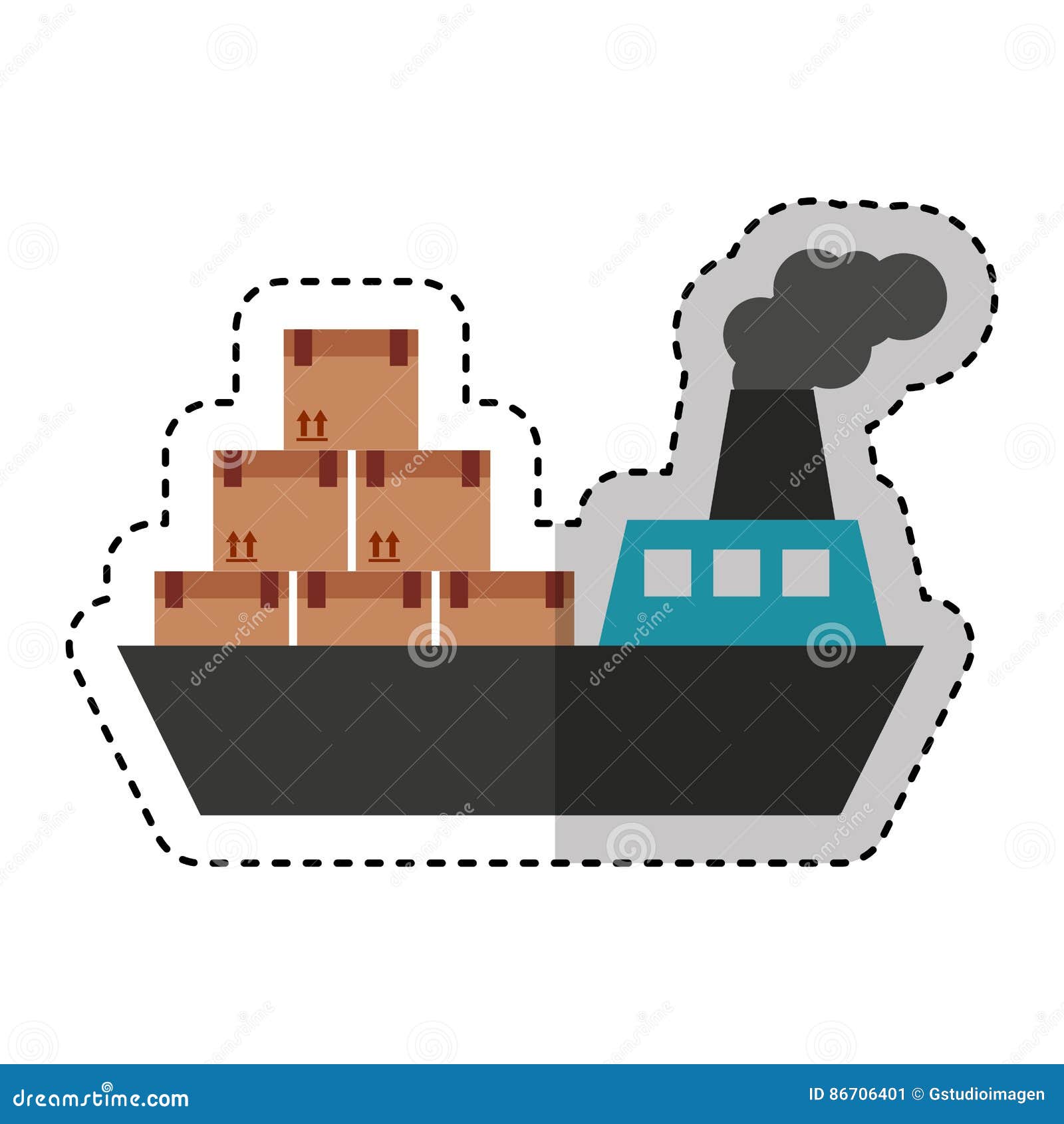 Ship boat delivery service stock vector. Illustration of service - 86706401