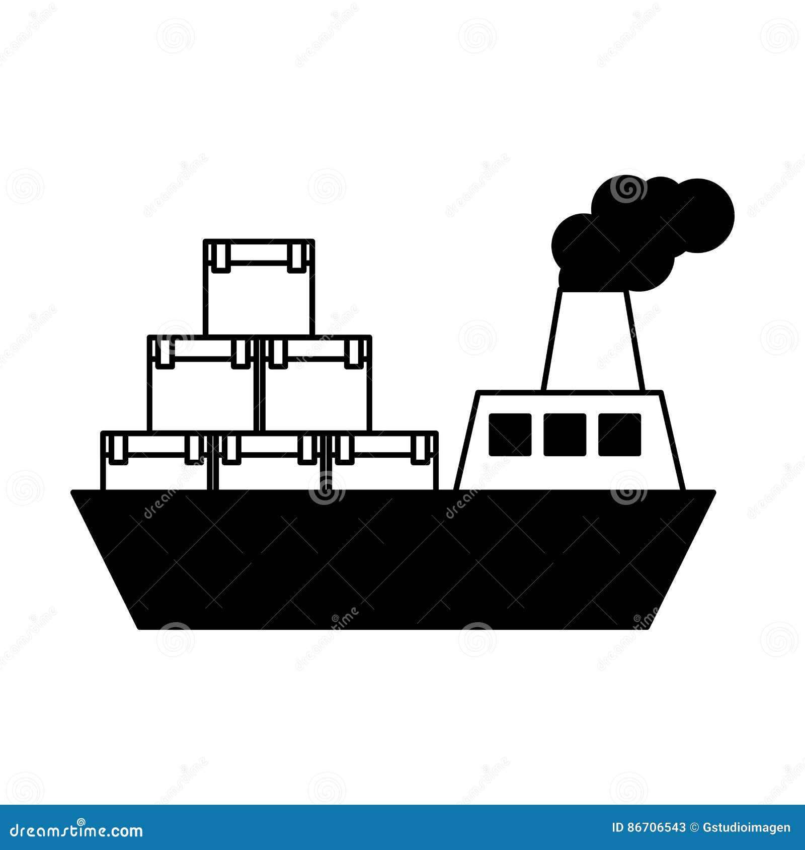 Ship boat delivery service stock vector. Illustration of freight - 86706543