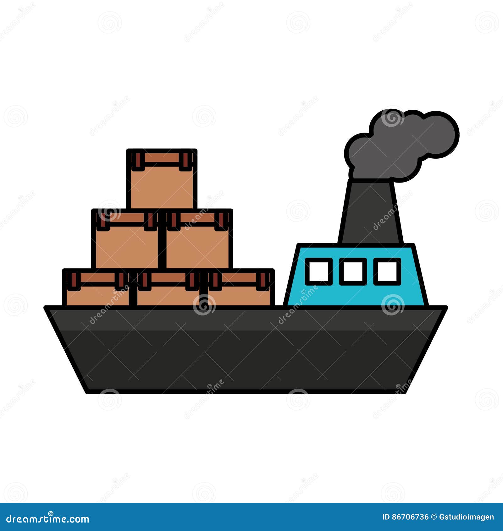 Ship boat delivery service stock vector. Illustration of vessel - 86706736