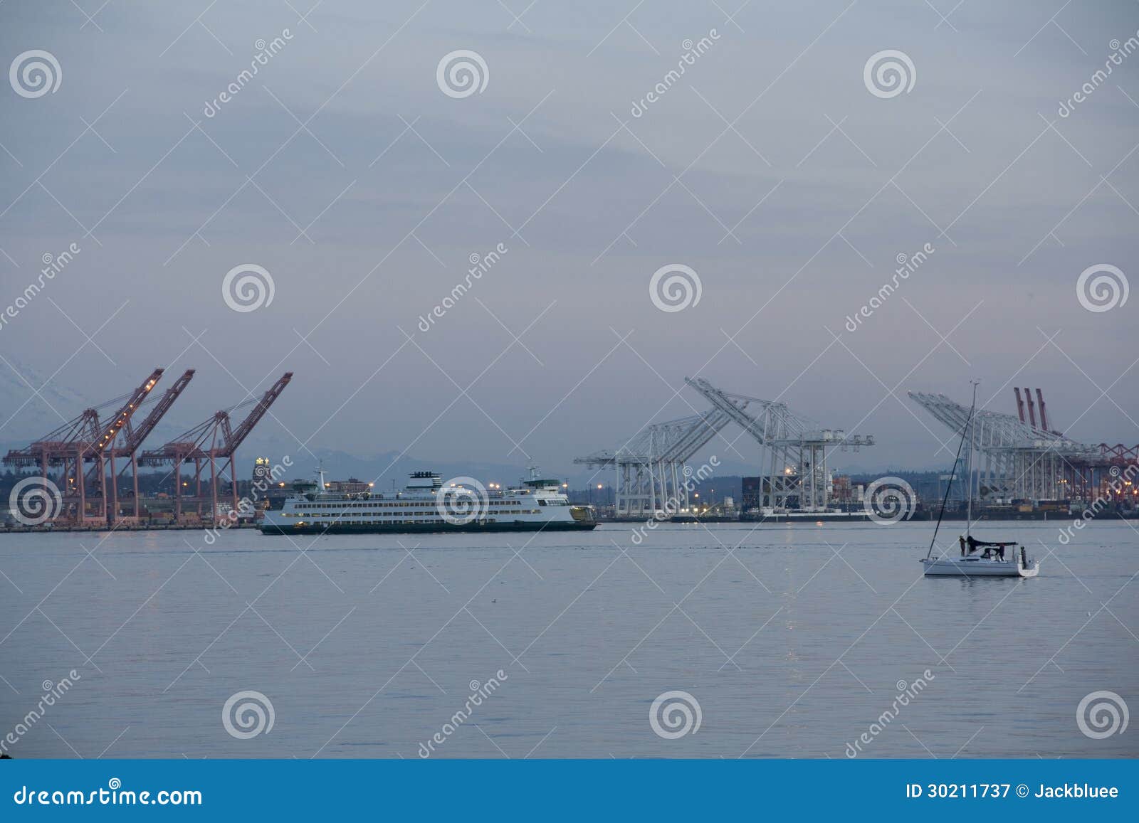 Port of Seattle shipping stock image. Image of machines - 30211737