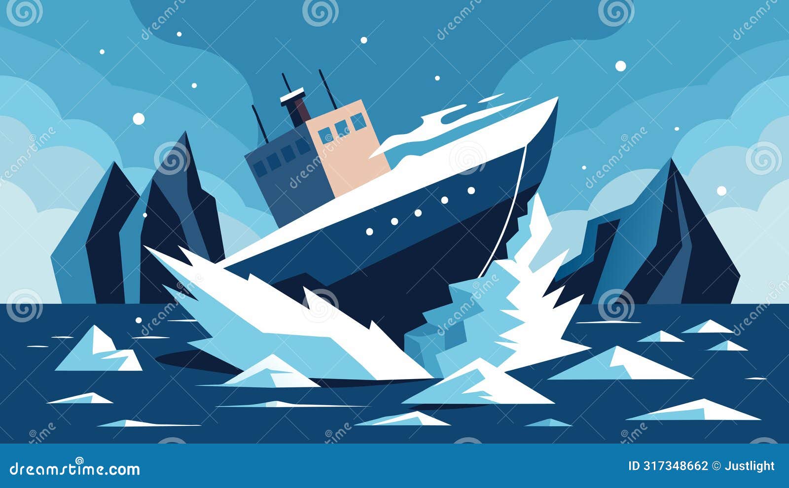 A Ship Breaking through Ice Representing the Perseverance and Strength ...
