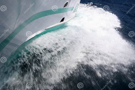 Ship breaking waves stock image. Image of tracing, break - 21062605