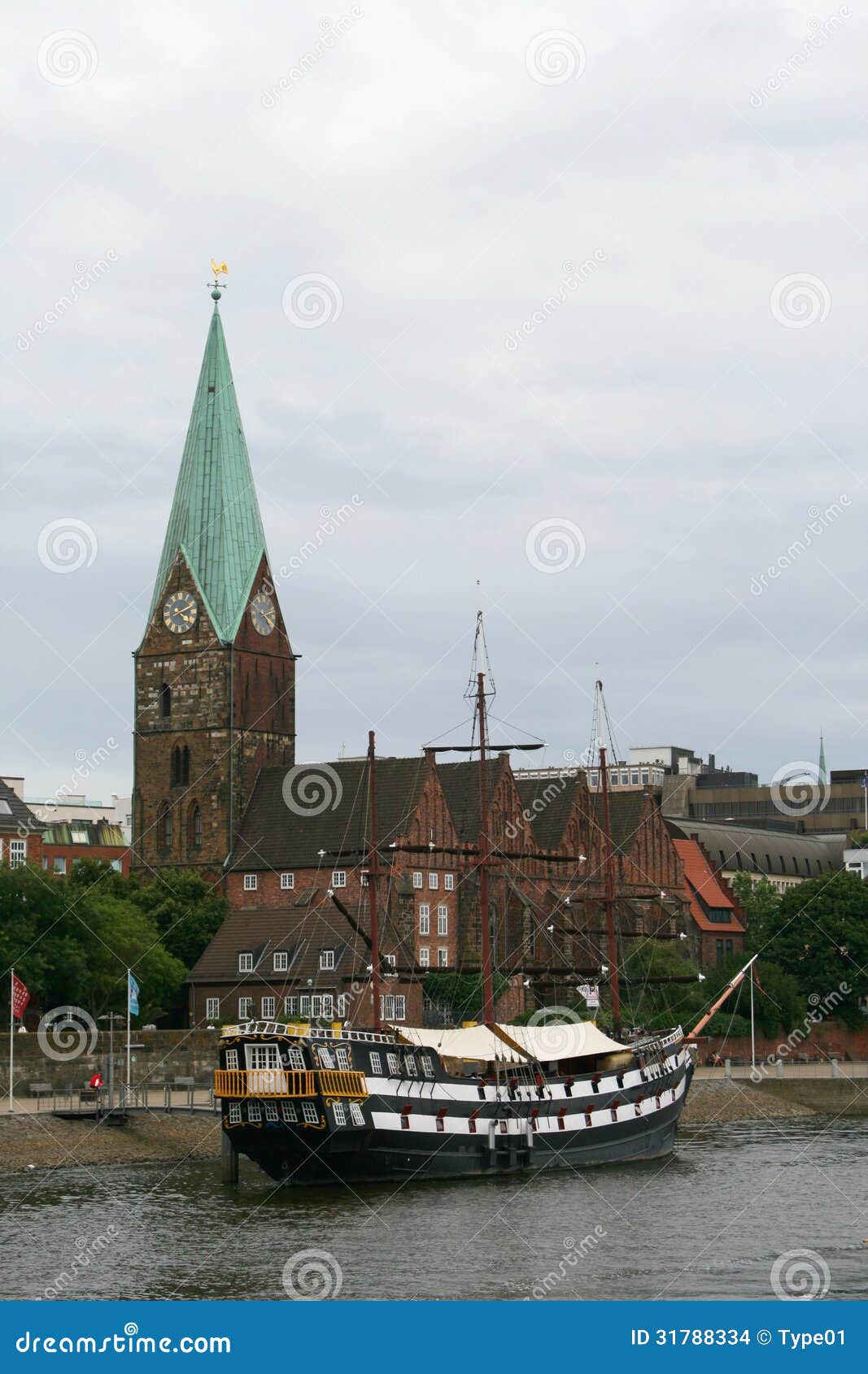 Ship in Bremen Germany stock photo. Image of brick, weser - 31788334