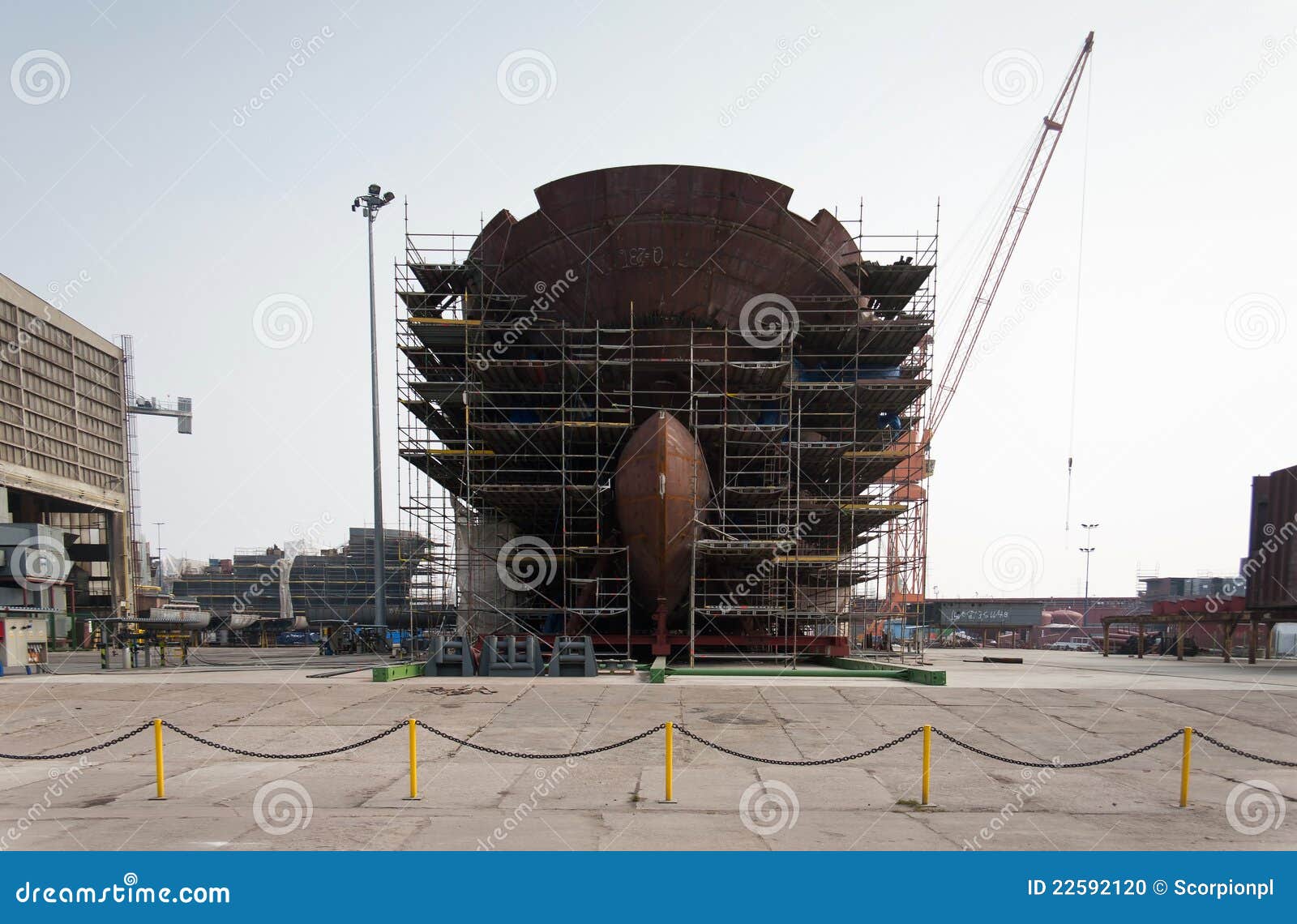 Ship Building And Crane In Port Glasgow Shipbuilding Scaffold Dock ...