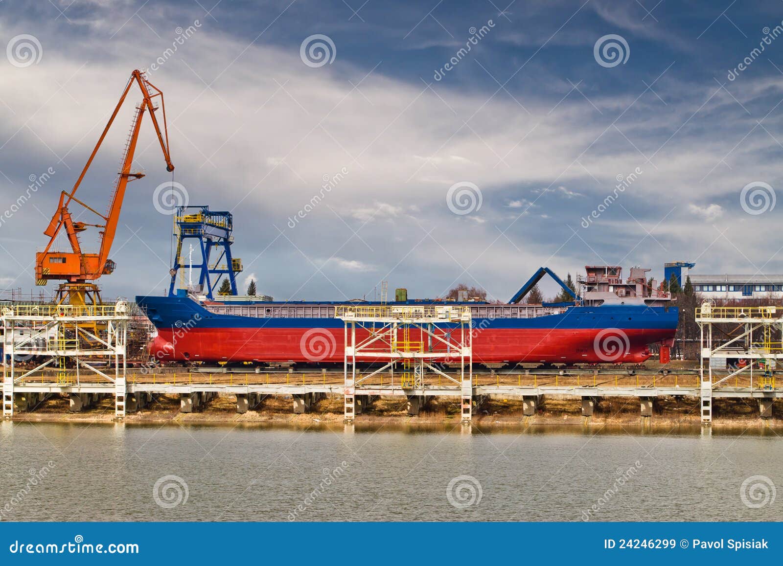 Ship building stock image. Image of industrial, container - 24246299