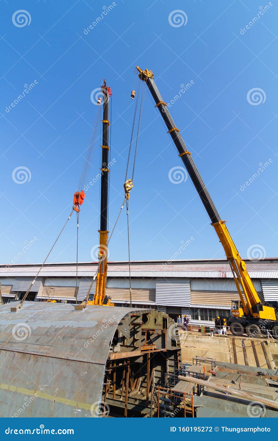Parts of Hull Ship are Being Assembled Stock Photo - Image of harbor ...