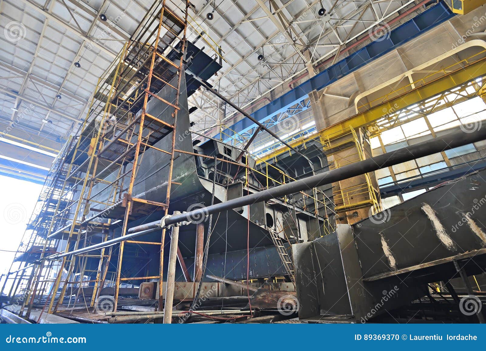 Ship Building Inside of Shipyard Stock Photo - Image of vessel, water ...
