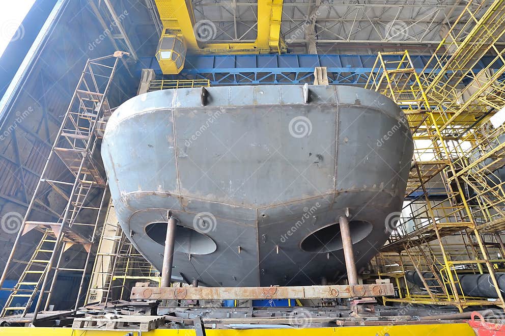 Ship Building and Scaffolding Stock Photo - Image of shipbuilding ...