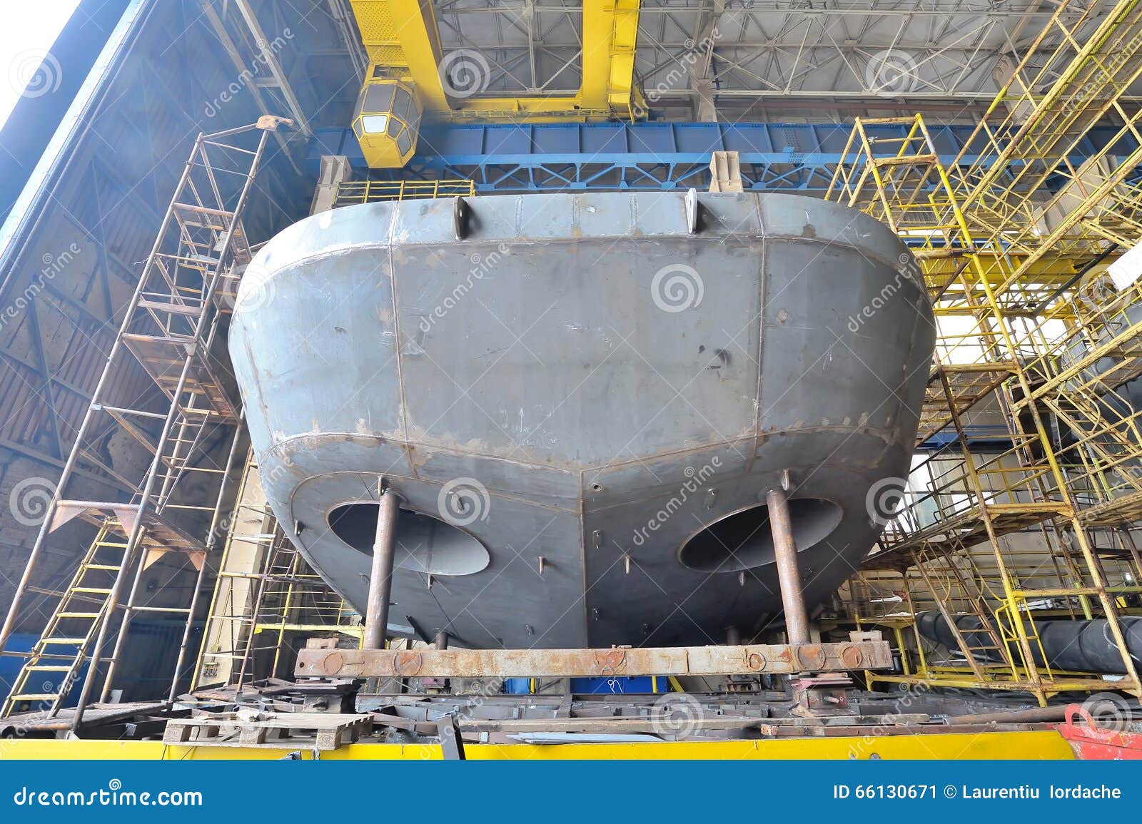 Ship Building and Scaffolding Stock Image - Image of harbor, metal ...