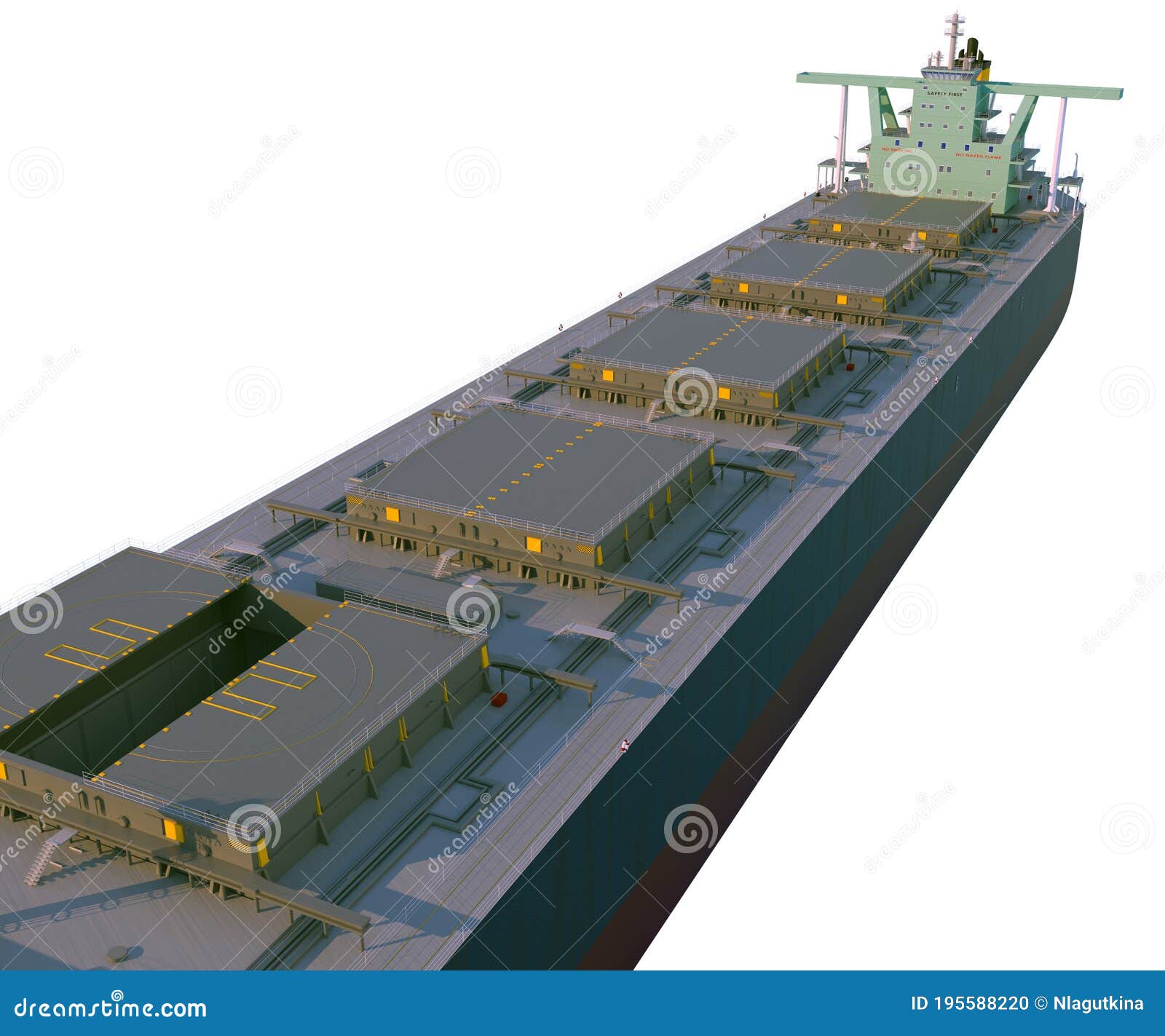 Bulk Carrier Ship. 3d-rendering Stock Photo - Image of universal, cargo ...