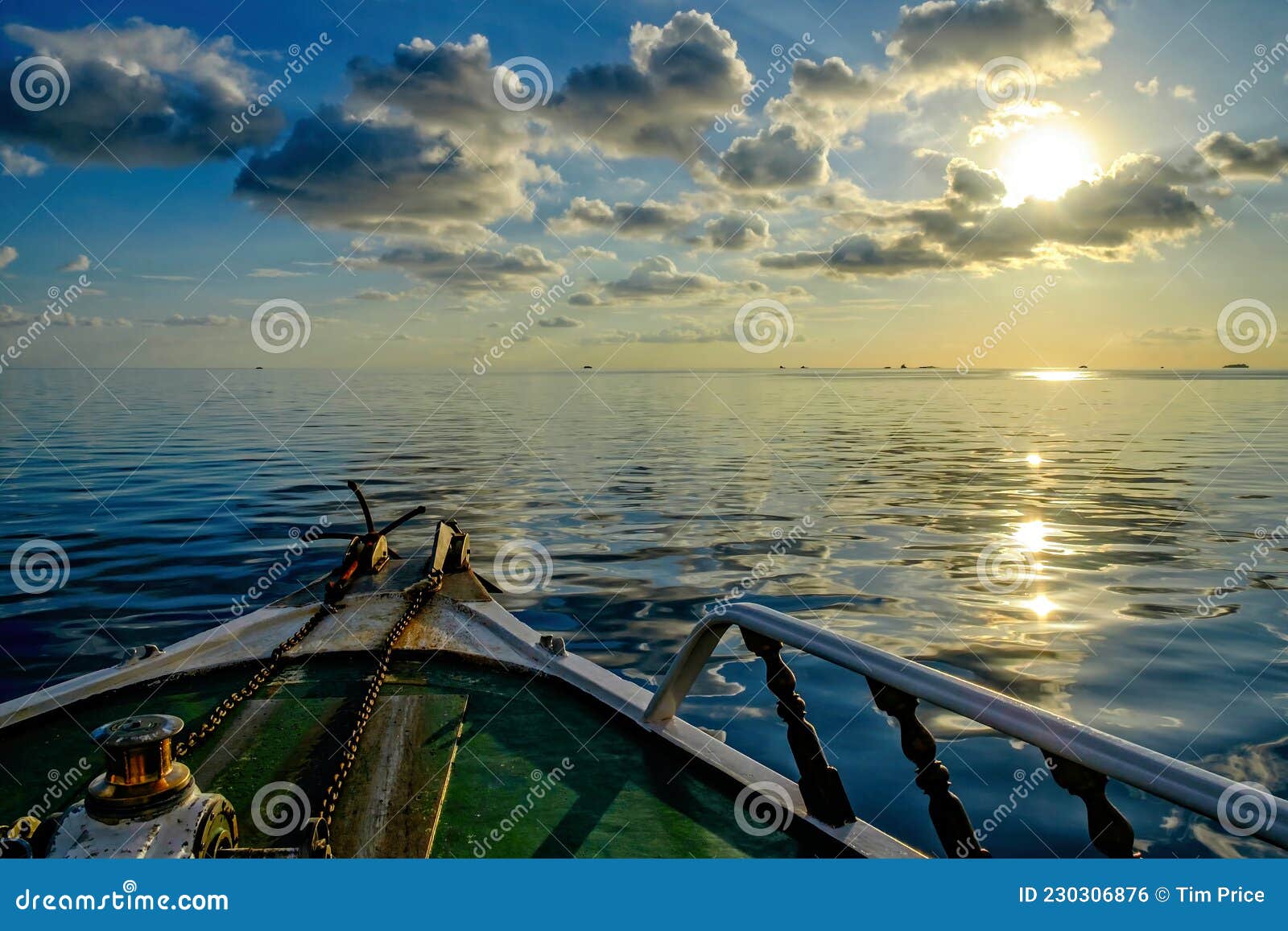 Ship on Calm Seas of the Maldives Stock Photo - Image of blue ...
