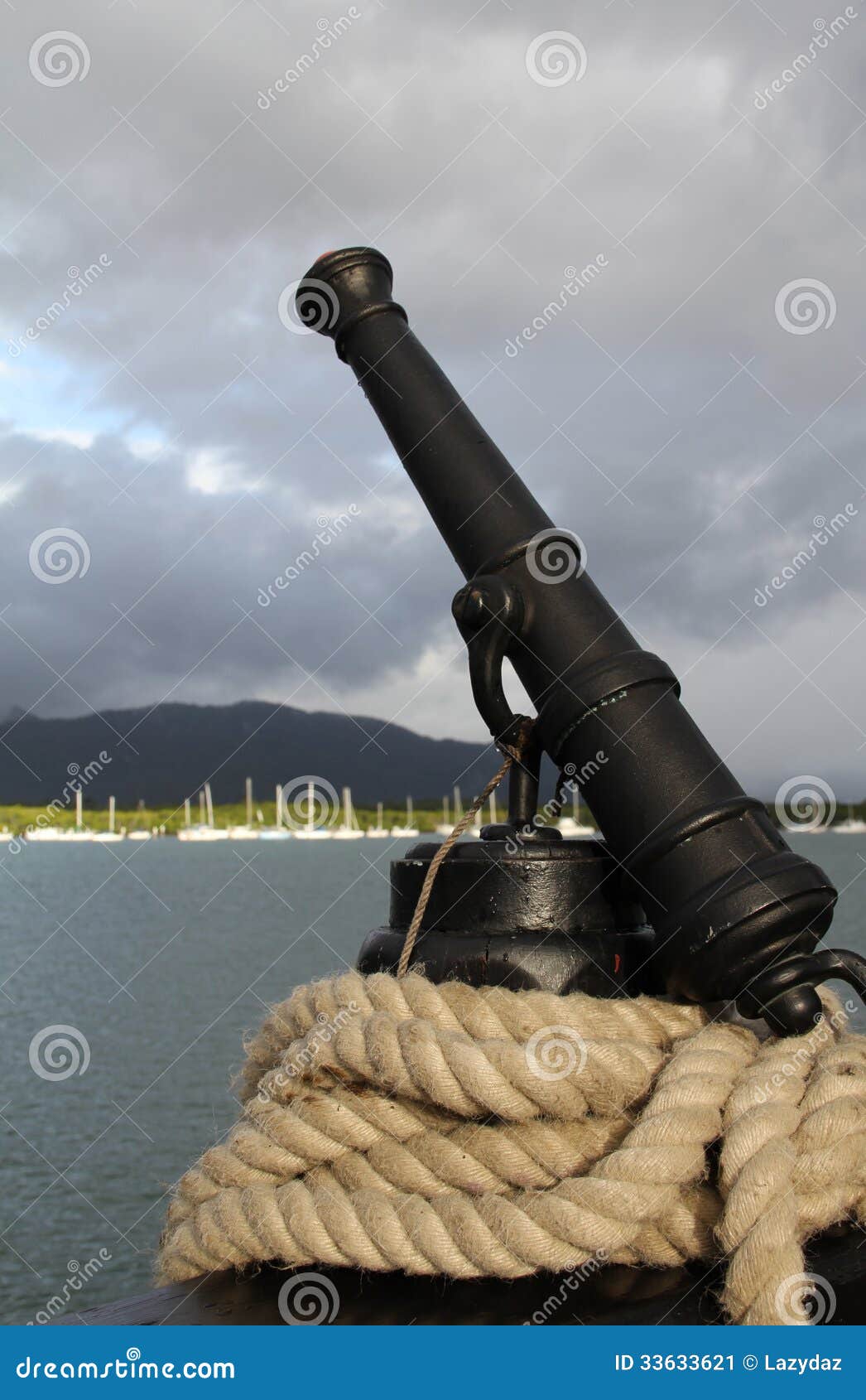 Ship cannon and rope stock image. Image of boat, historic - 33633621