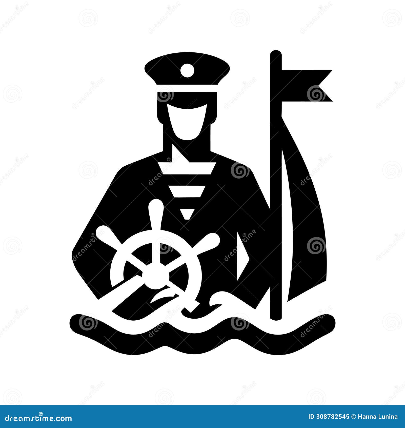 Ship Captain Badge. Vector Graphics Stock Illustration - Illustration ...