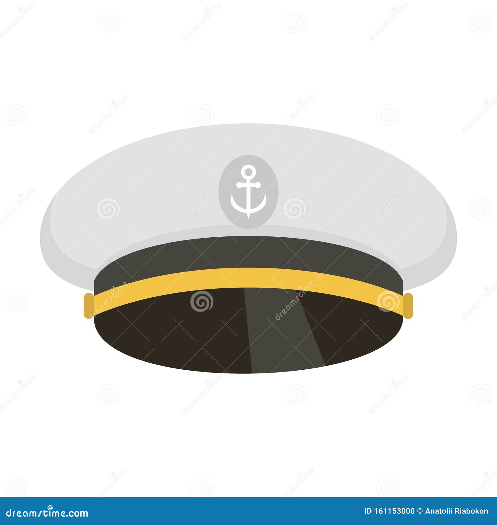 Ship Captain Cap Icon, Flat Style Stock Vector - Illustration of ...
