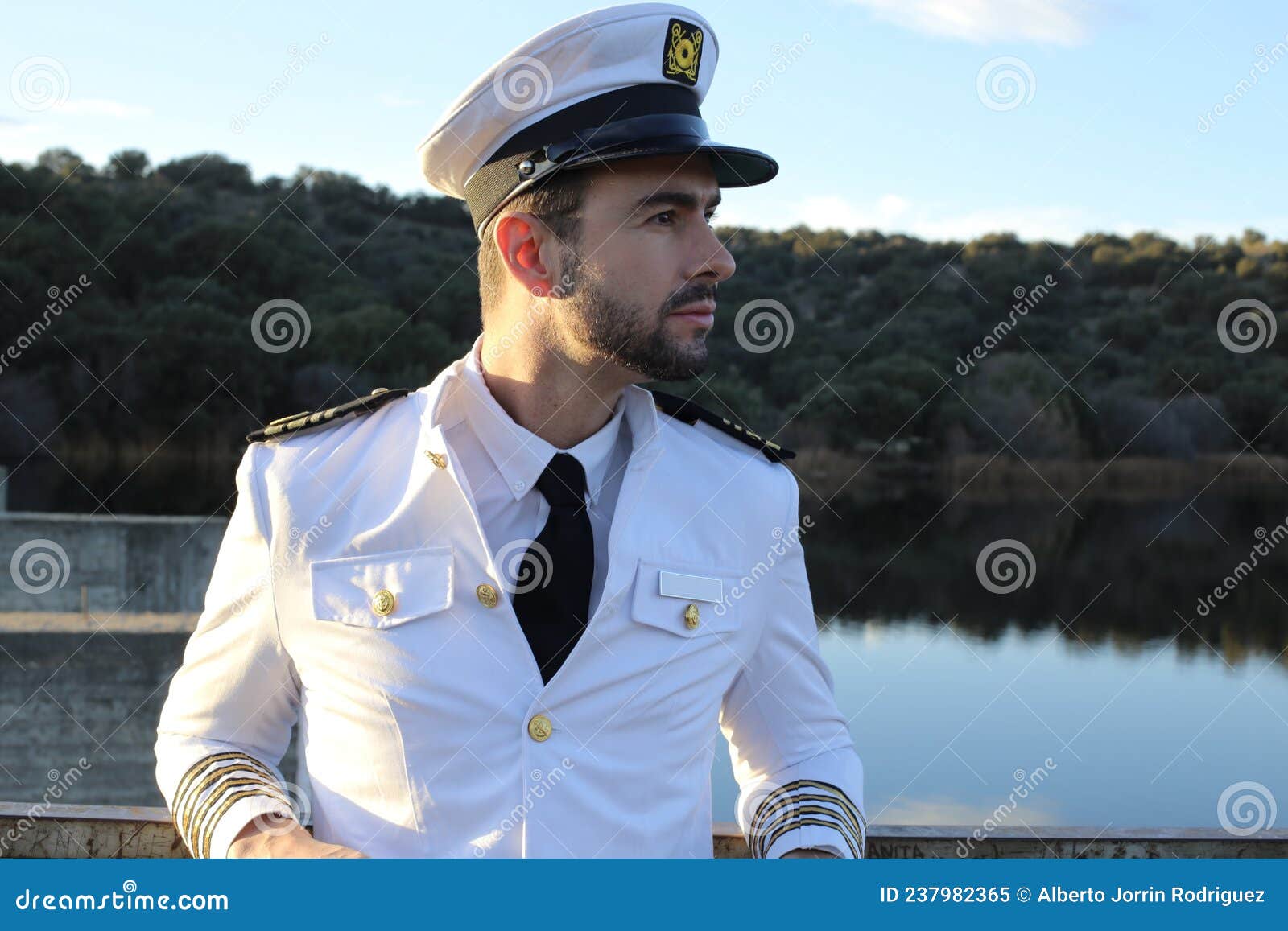 Ship Captain with Elegant Uniform Stock Image - Image of deck, clothing ...