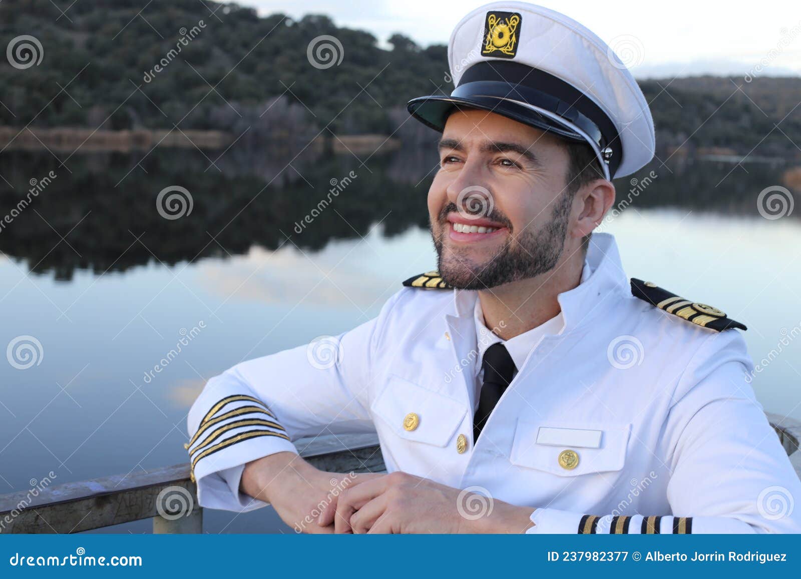 Ship Captain with Elegant Uniform Stock Image - Image of piloting ...