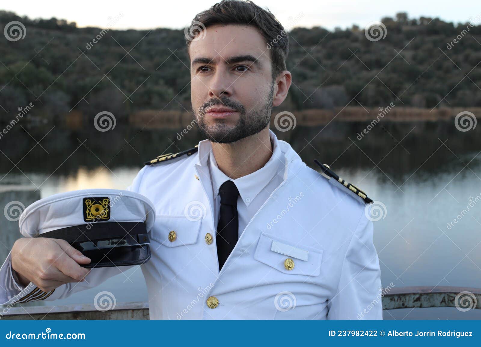 Ship Captain with Elegant Uniform Stock Photo - Image of buttons ...