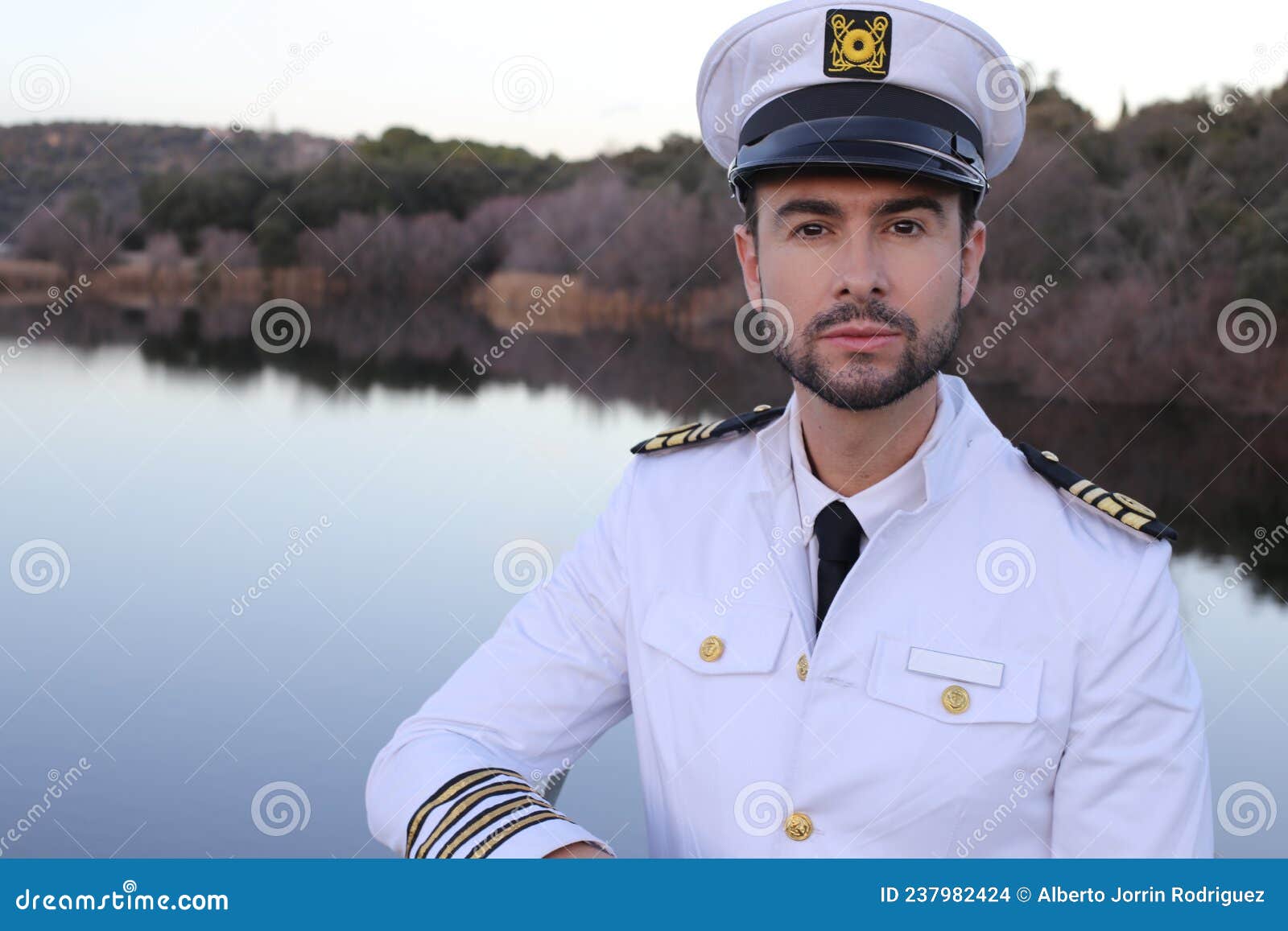 Ship Captain with Elegant Uniform Stock Photo - Image of navy, fishing ...