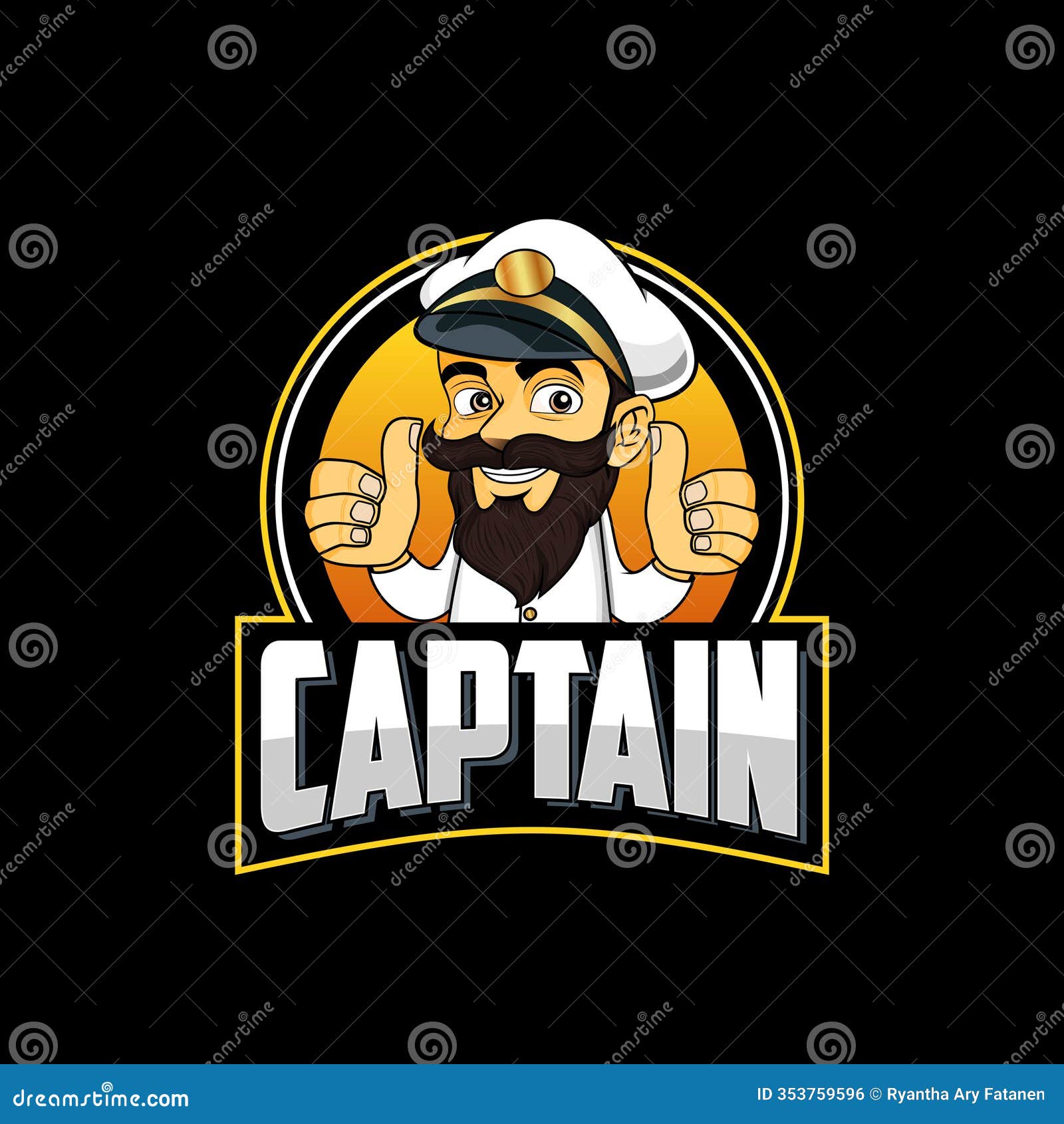 Ship captain logo design stock illustration. Illustration of ship ...