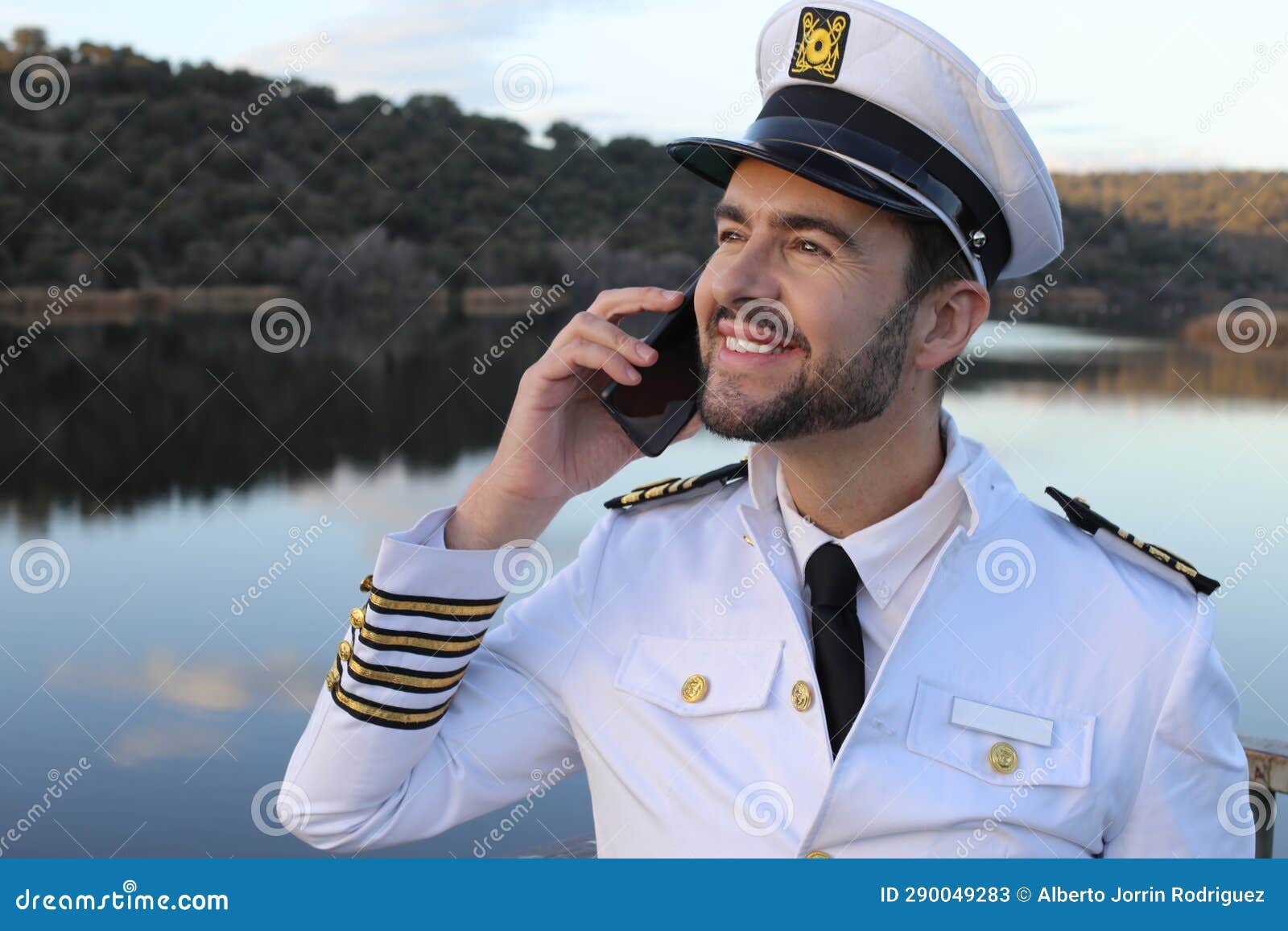 Ship Captain Making an International Call Stock Image - Image of marine ...