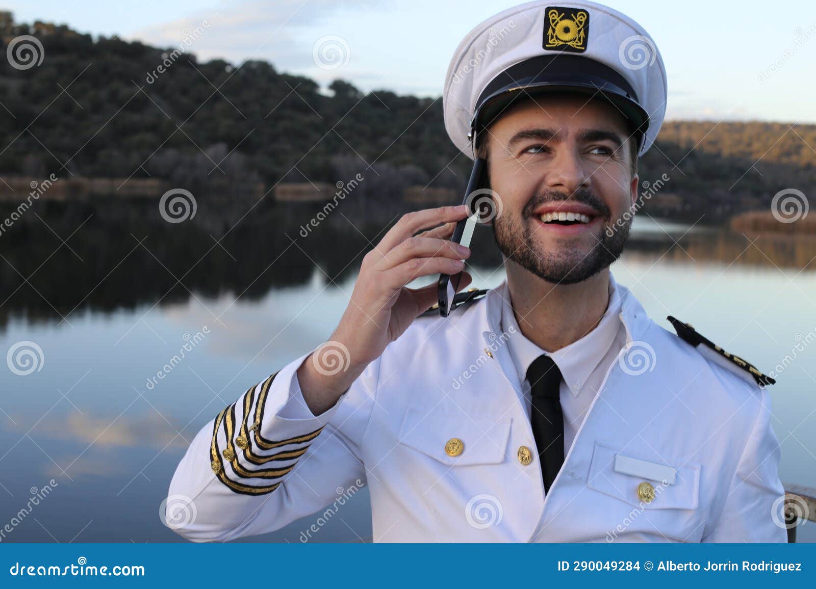 Ship Captain Making an International Call Stock Photo - Image of ocean ...