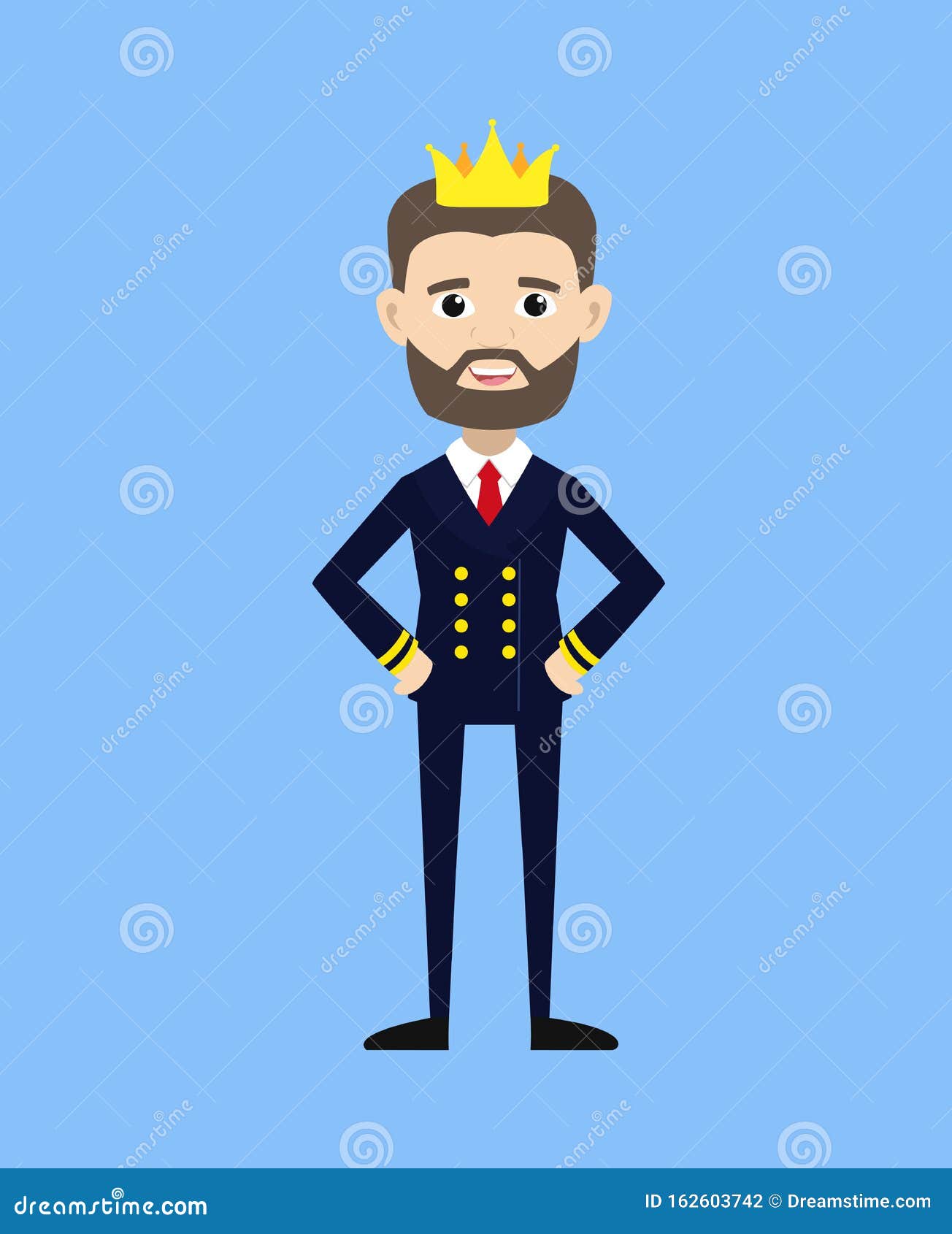 Ship Captain Pilot - Wearing a Crown Stock Vector - Illustration of ...