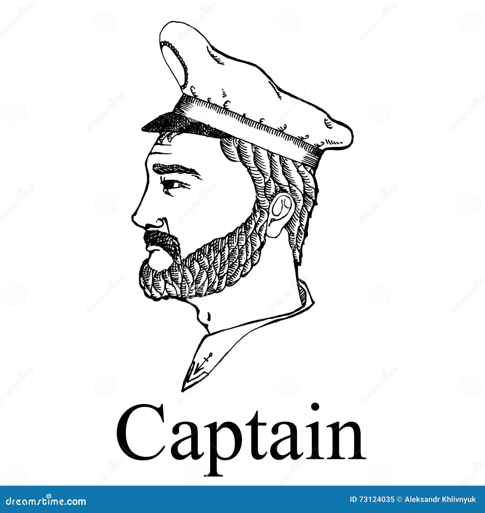 Ship captain profession stock illustration. Illustration of doodle ...