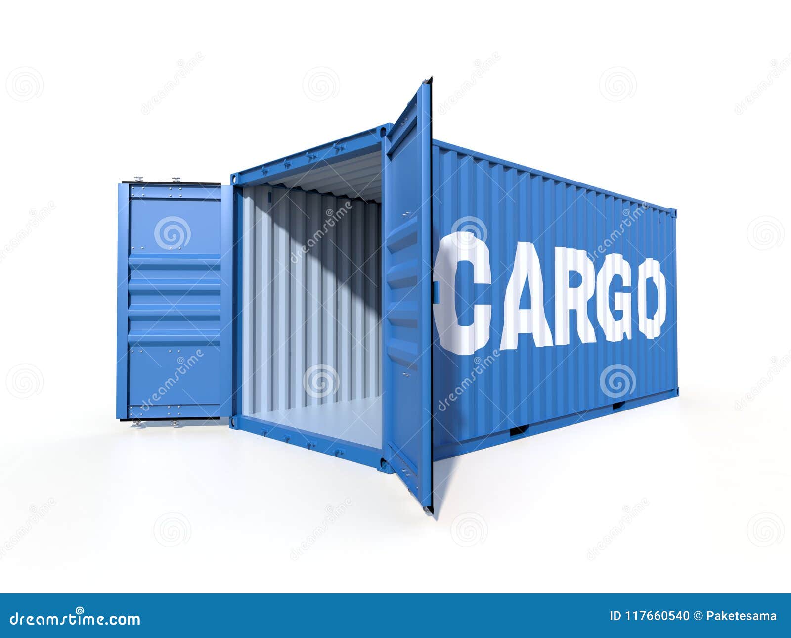 Ship Cargo Container Side View with Cardboard Boxes Stock Illustration ...